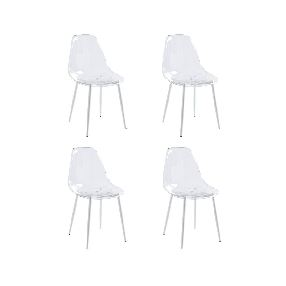 Pack de 4 sillas Telma respaldo alto transparente 85x46,5x50 cm Adec ...