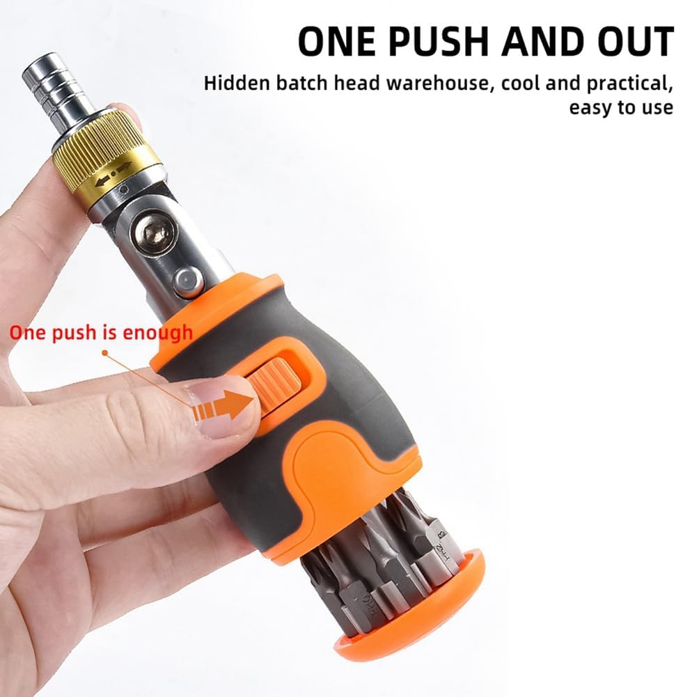 8 en 1 Portable Multi-Function S2 Batch Head 2-Way Ratchet Adjustable ...
