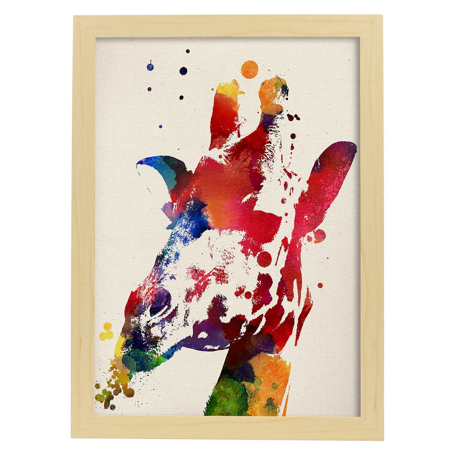 Affiche Girafa 2 Avec Conception Aquarelle. Mélange De Tranches Avec Le ...