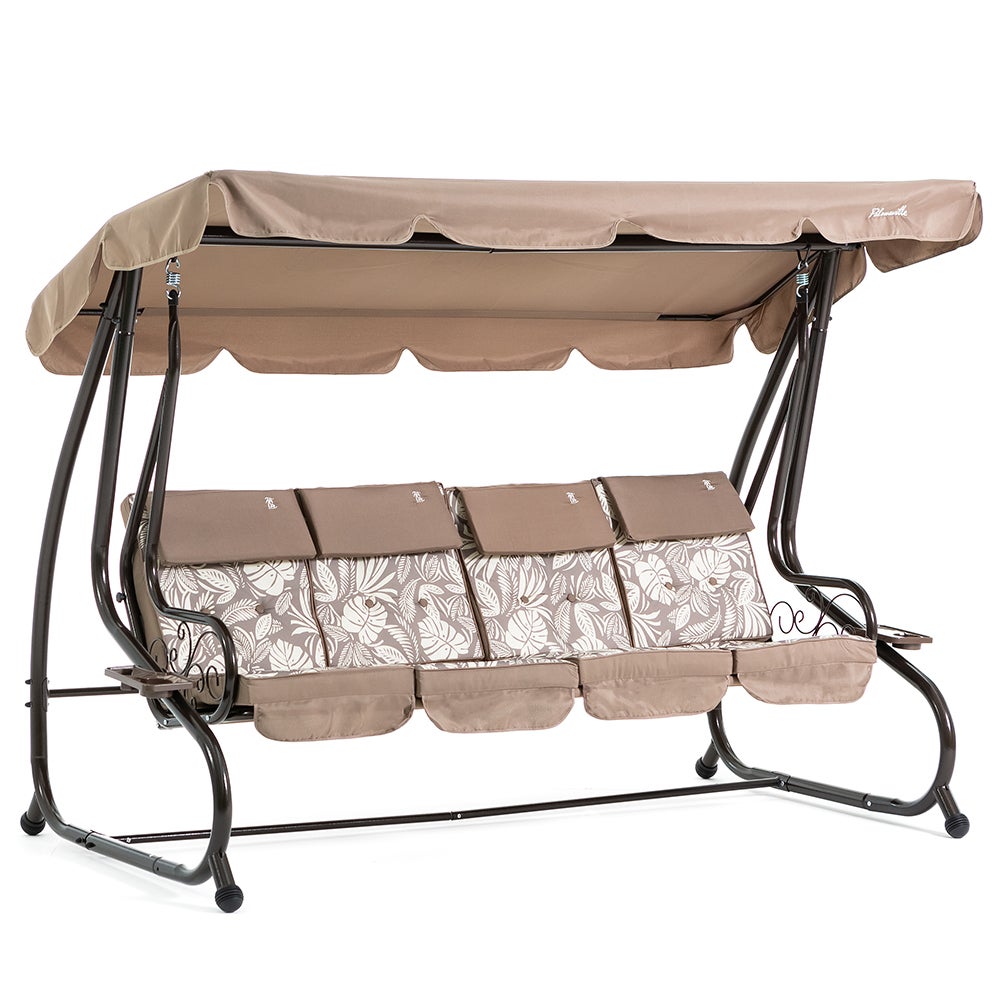 Balancelle 4 places avec fonction lit et toit réglable Mizar XL bronze ...