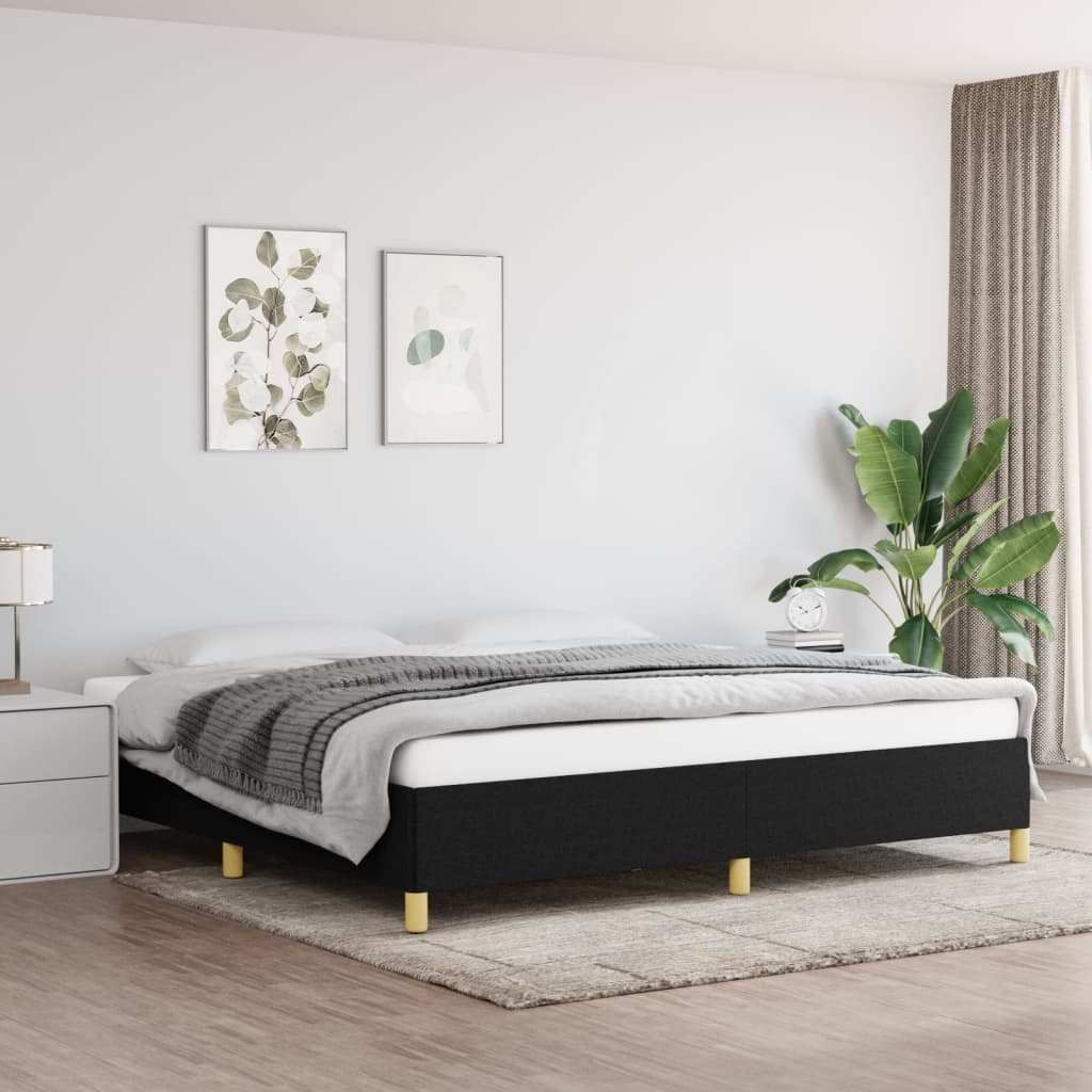Estructura de cama negra de tela 200x200 cm | Leroy Merlin