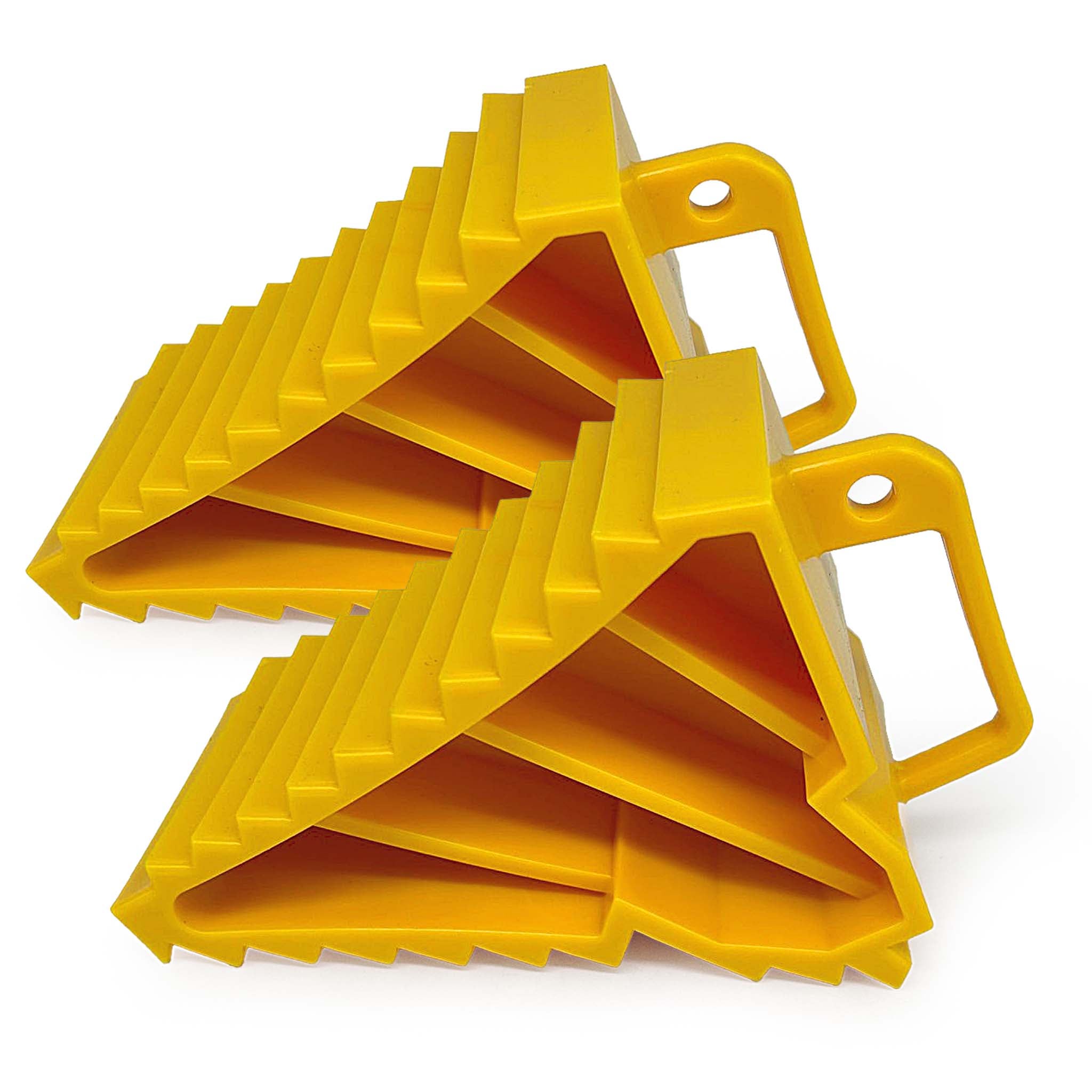 Wiltec Juego de 2 calzos de rueda máx. 2 t por par con superficie ...