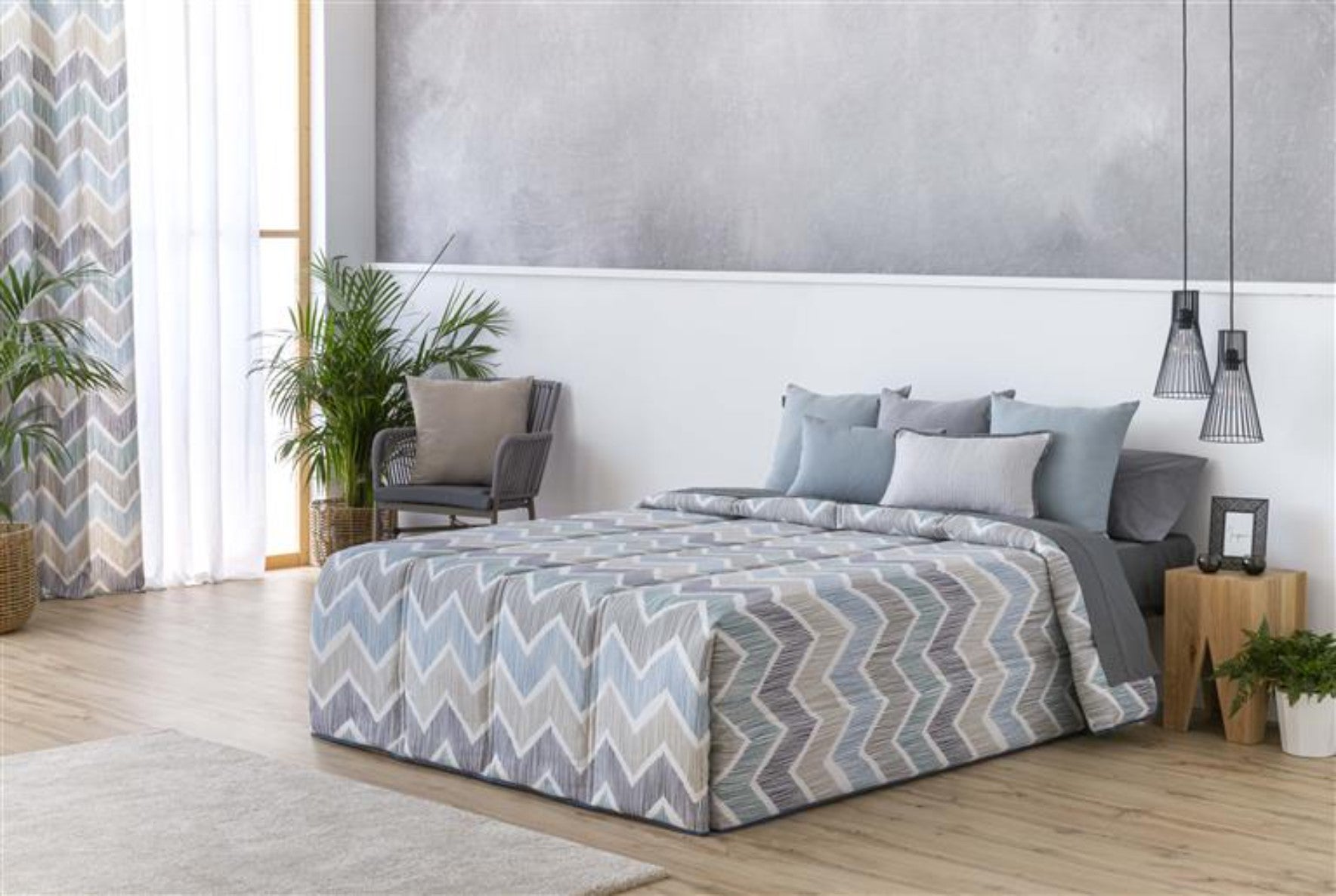 Edredón Conforter Rioja Azul para cama de 150 cm | Leroy Merlin