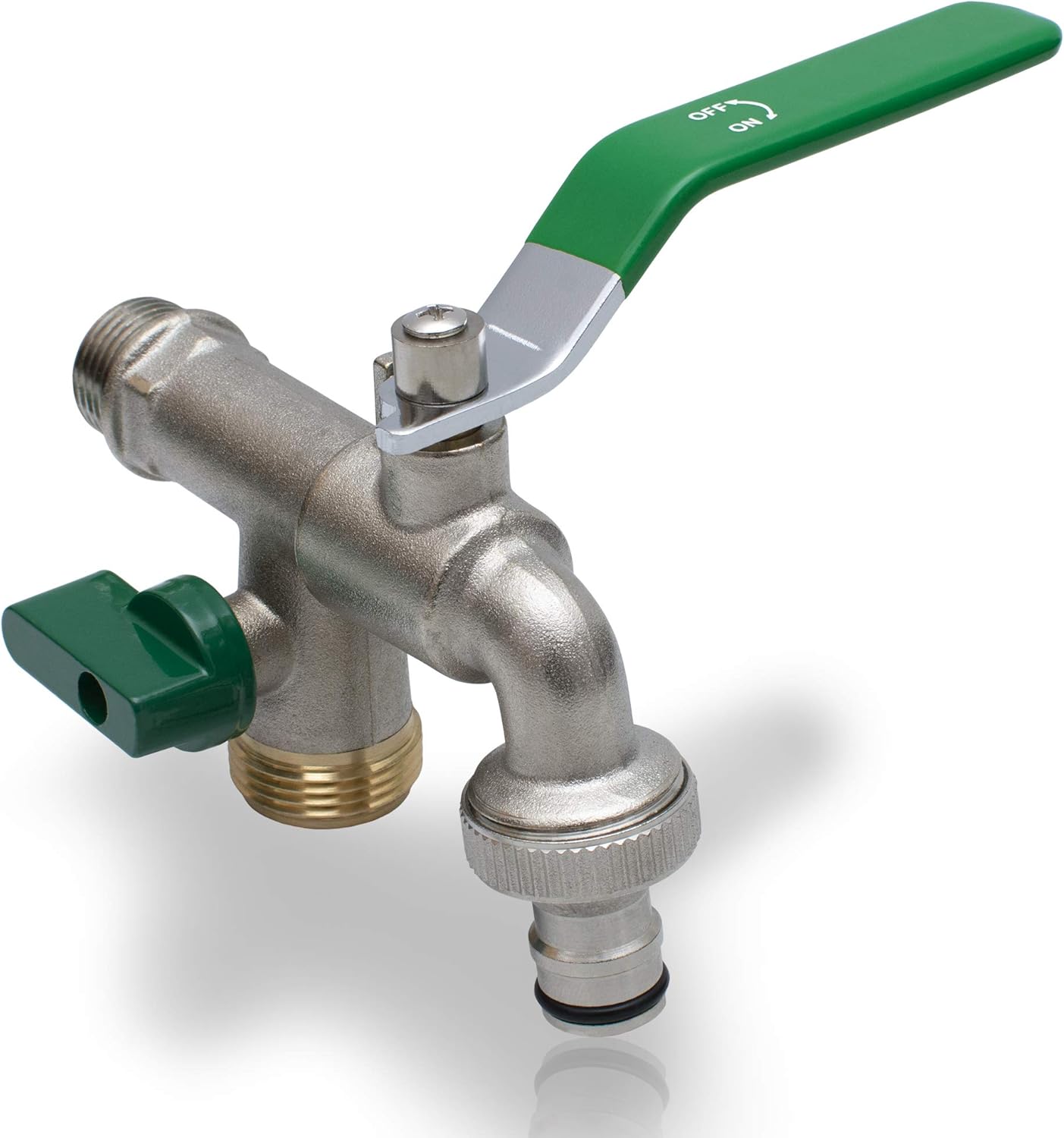 Double robinet haut de gamme 1/2" - avec raccord de tuyau - double ...