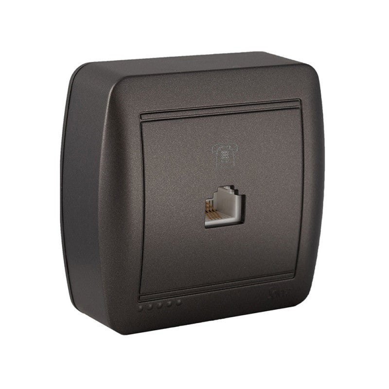 Prise Téléphone RJ11 - Série murale MUR84NGU Solera - Graphite | Leroy ...