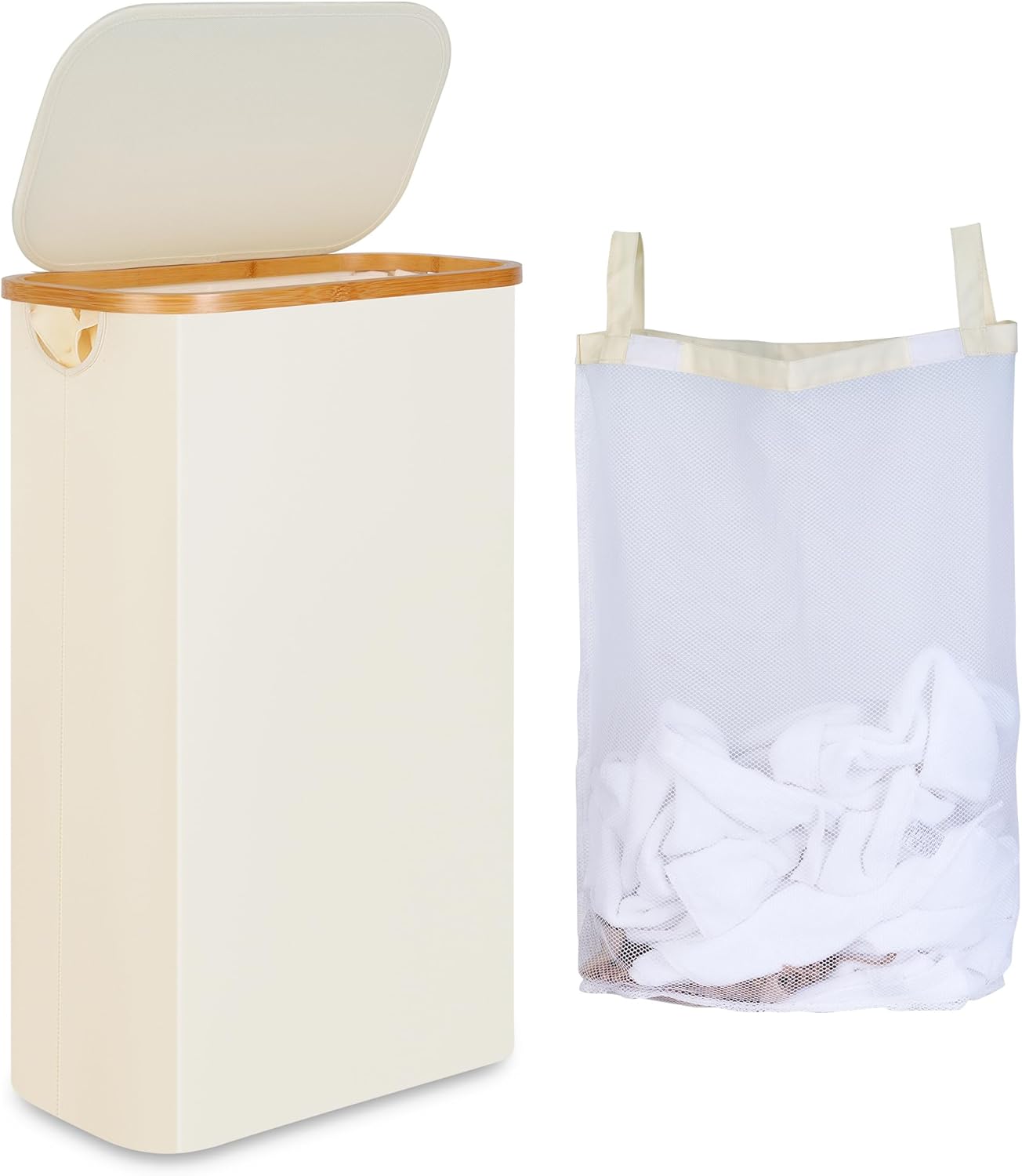 Panier à linge avec couvercle, panier a linge sale fin avec sac ...