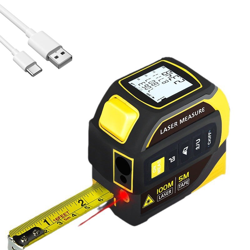 Cinta métrica láser de 5 m, telémetro láser recargable de 100m ...