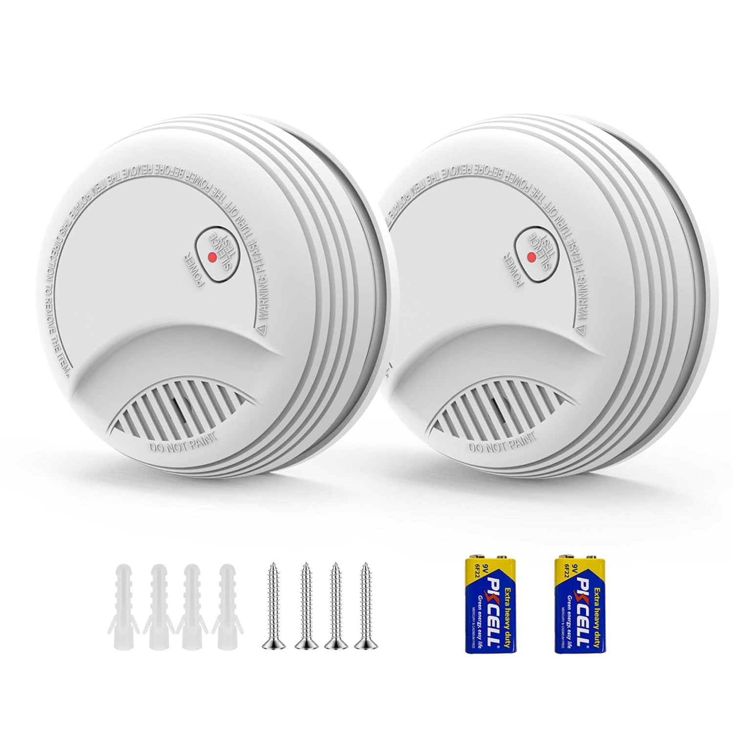 2 Detecteur de Fumée Norme EN14604 – Alarme Incendie 85 DB, Pile 9V ...