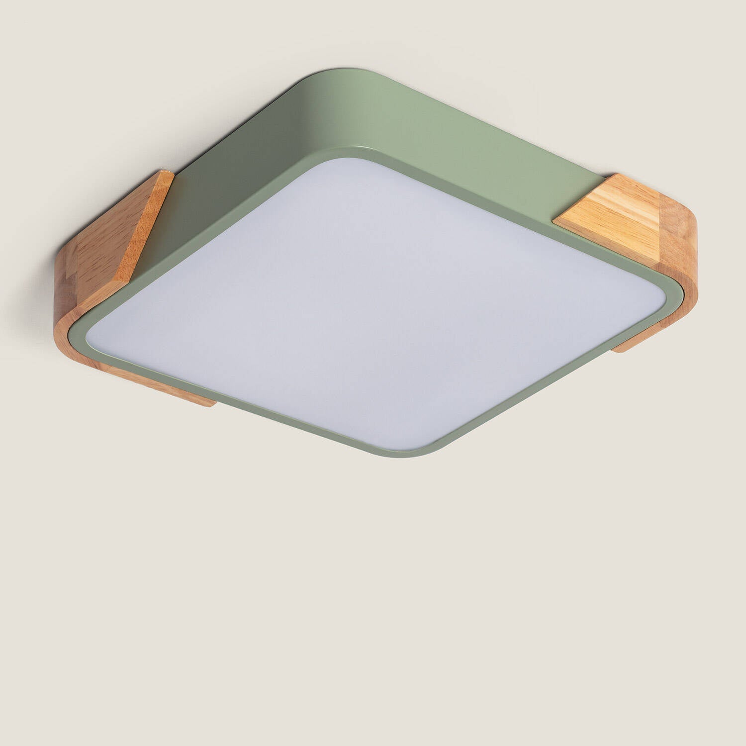 Plafonnier LED 18W Carré 325x325 mm CCT Sélectionnable Semi-Dari Vert ...