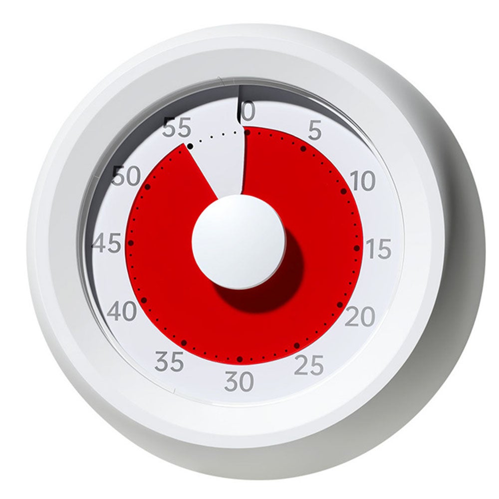 Minuteur de cuisine blanc et rouge avec cadran visuel, chargement USB-C ...