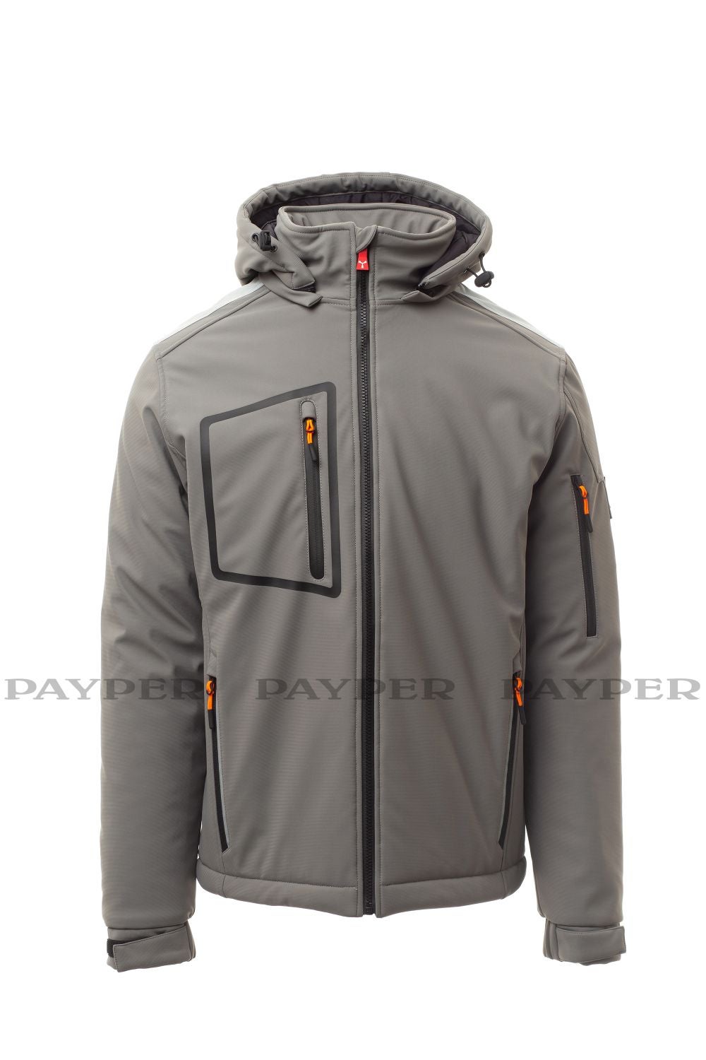 Veste soft-shell rembourrée pour homme avec capuche, STREAM PAD de marque PAYPER - Fumée/Noir ...