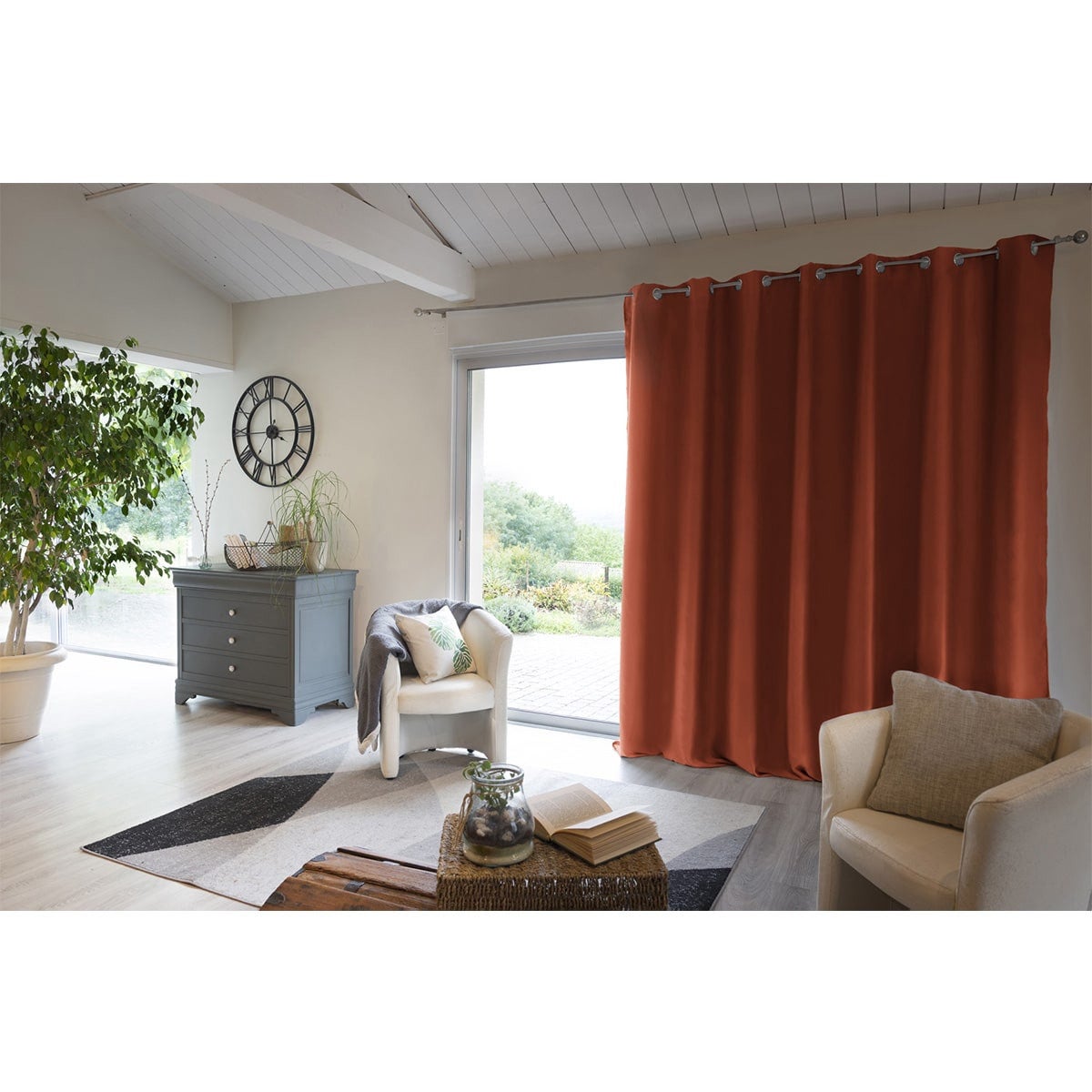 KEEPER - Rideau Thermique Occultant 280x260cm Coloris Terracotta ...
