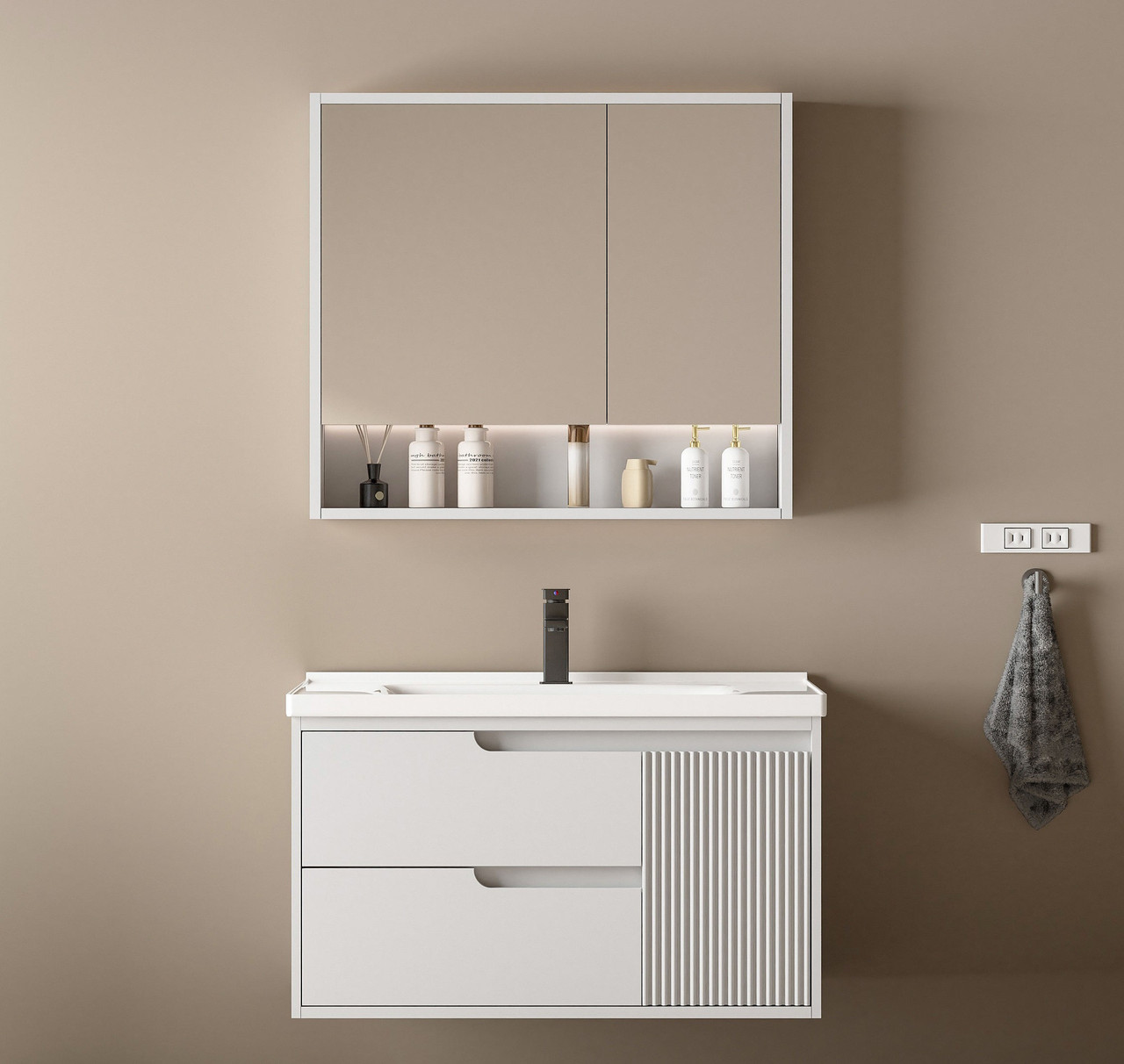 Mueble de baño - 80 cm - Blanco - SEREN | Leroy Merlin