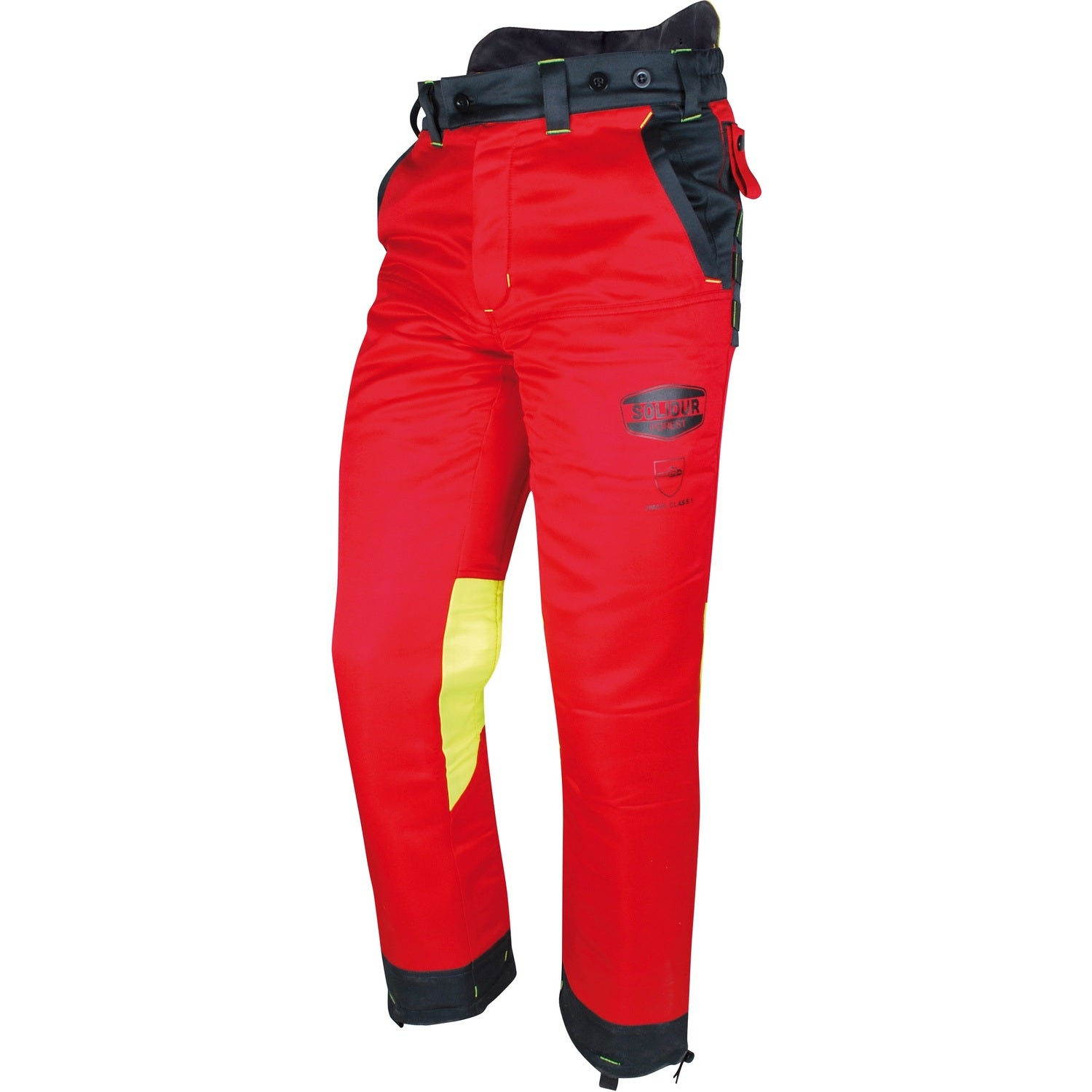 Pantalon professionnel adapté aux bûcherons Solidur Authentic Rouge L ...
