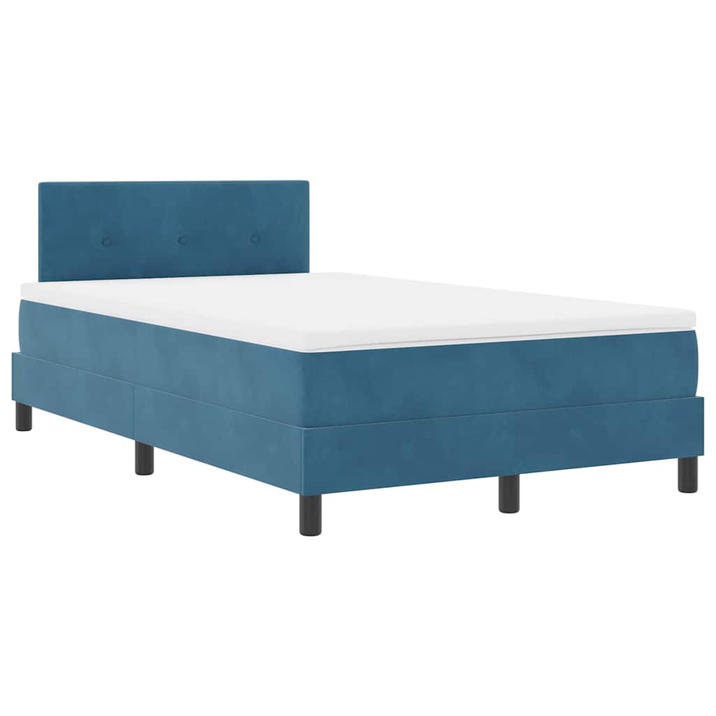 Cama Box Spring LED con LED Azul Oscuro 120 x 200 cm Terciopelo | Leroy ...