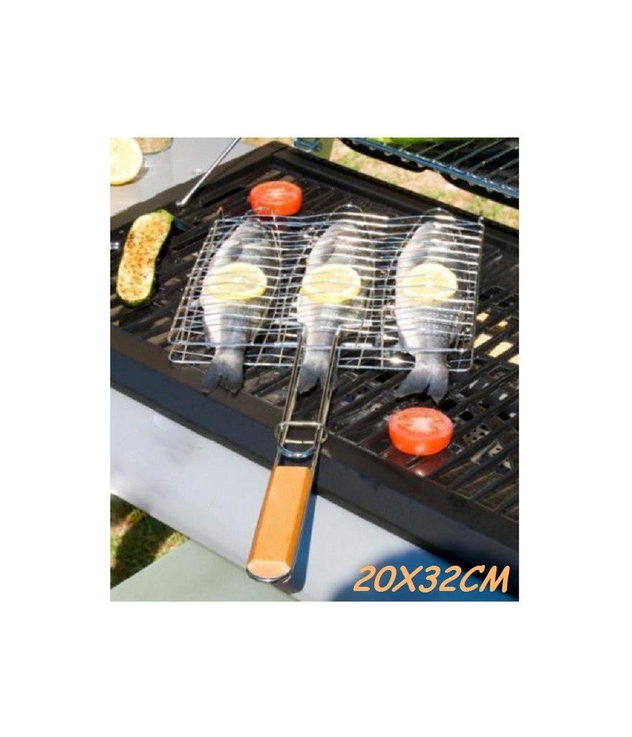 Trade Shop - Griglia Barbecue Doppia 20x32cm Grill Antiaderente Brace ...