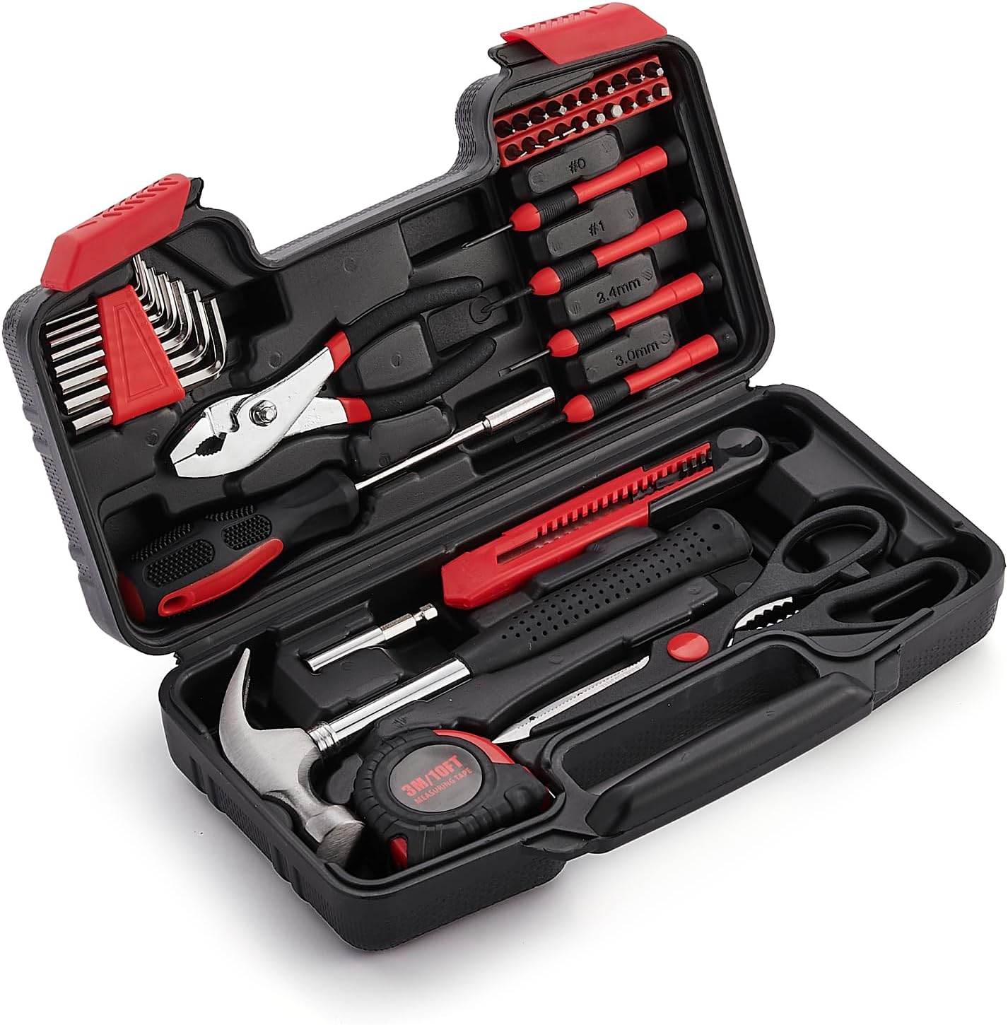 Kit Outils 39 Pièces, Mallette Bricolage avec Pince, Marteau et ...