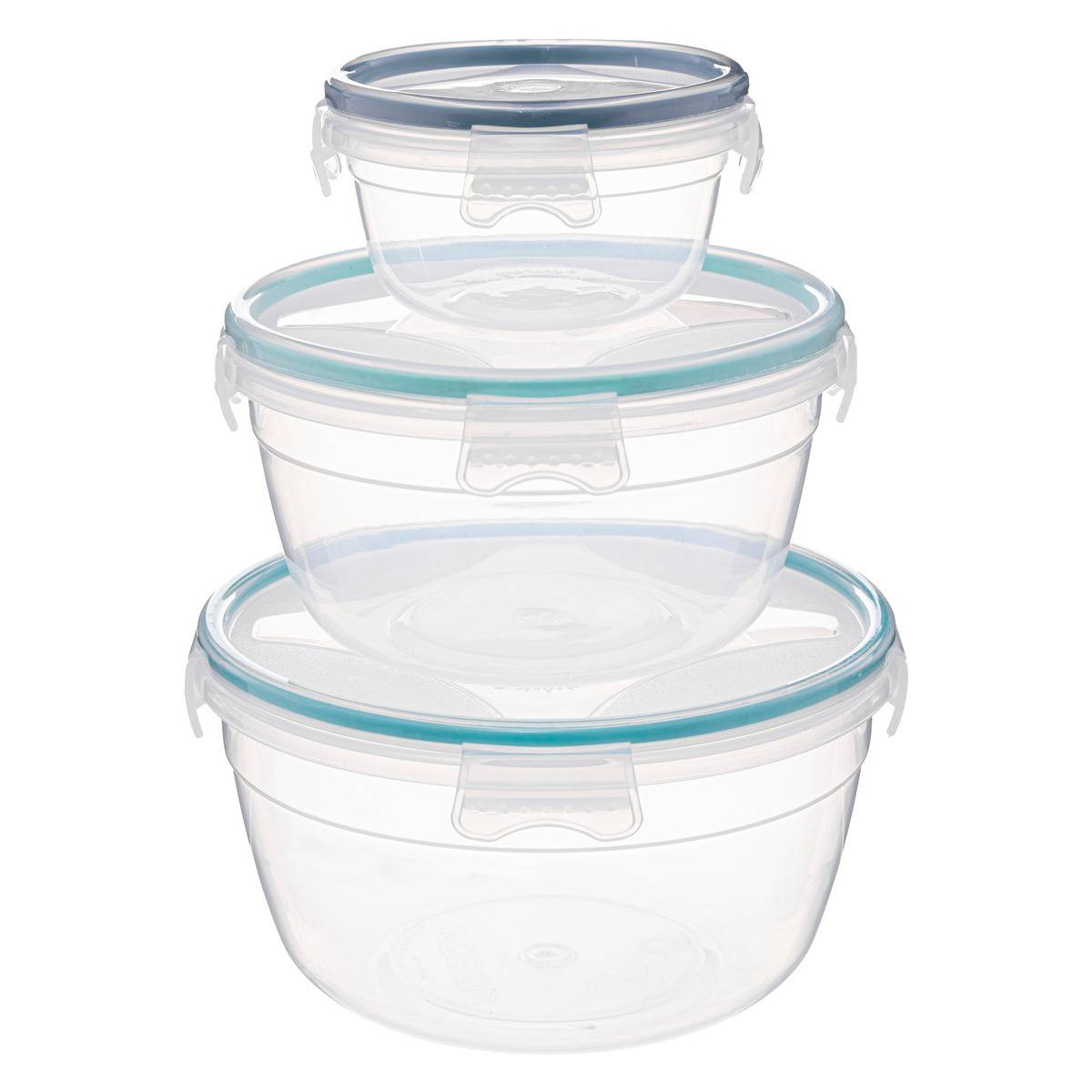 5five - 3 boîtes rondes de conservation "clipeat" plastique | Leroy Merlin