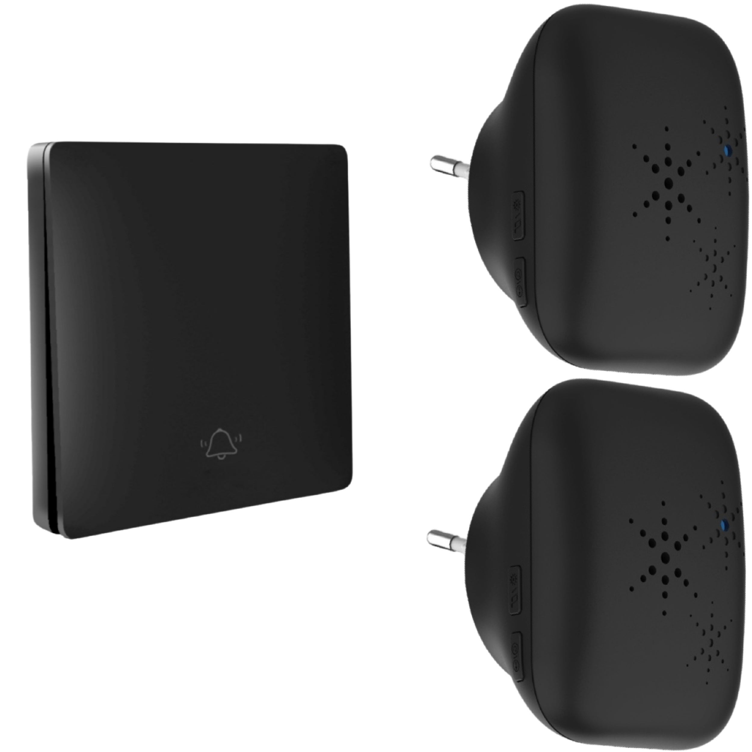 Sonnette sans fil sans pile double carillon prêt à poser - Etanche IP65 ...