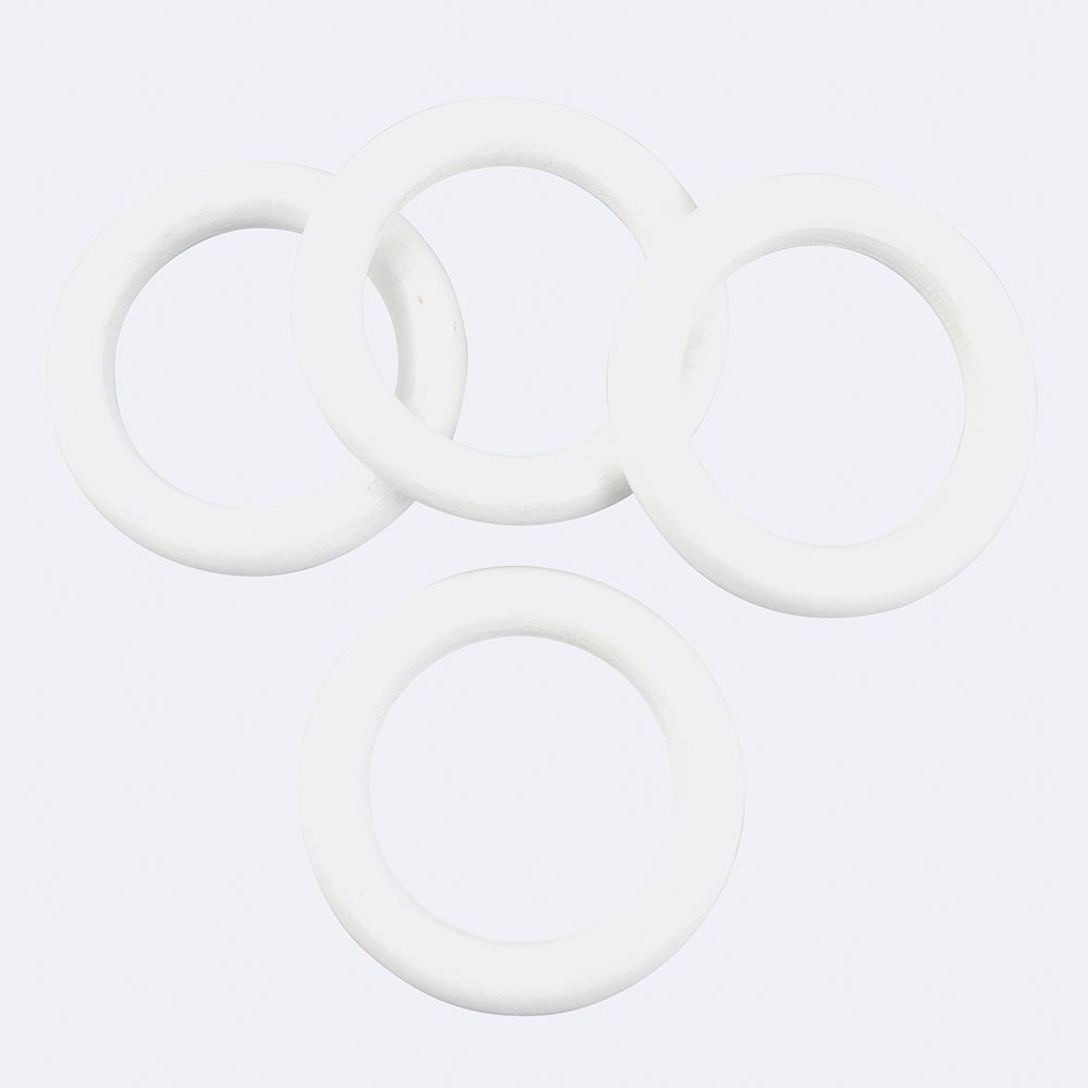 Anneaux en Bois Blanc de 37x55mm pour barre à rideaux - Paquet de 8 ...