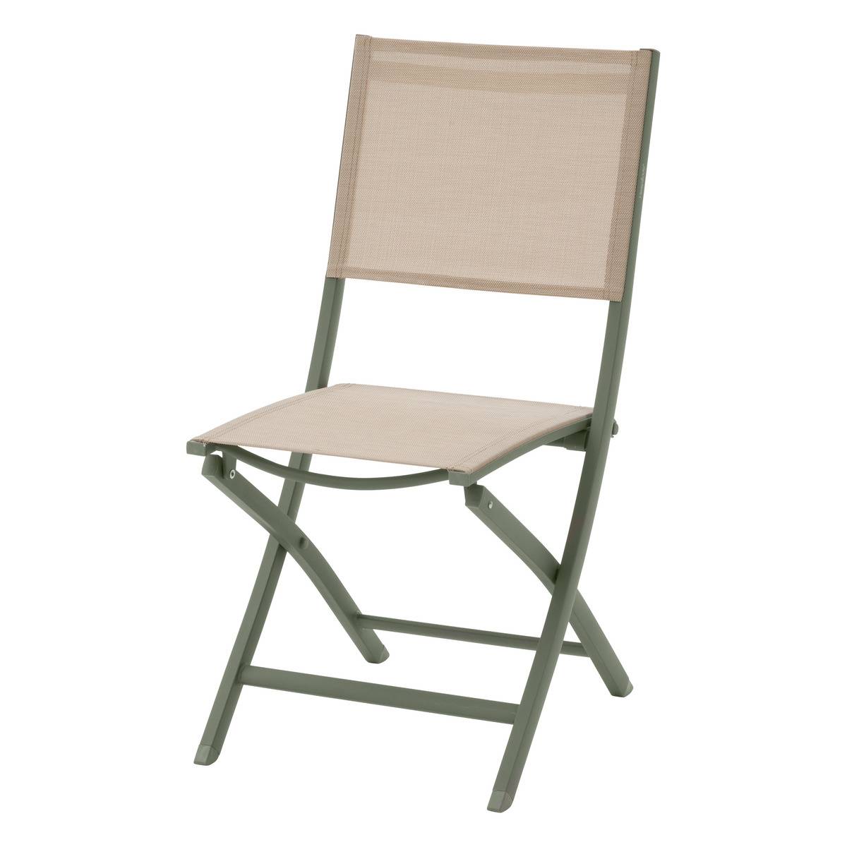 Lot de 4 chaises de jardin pliantes "Essentia" lin & vert laurier ...