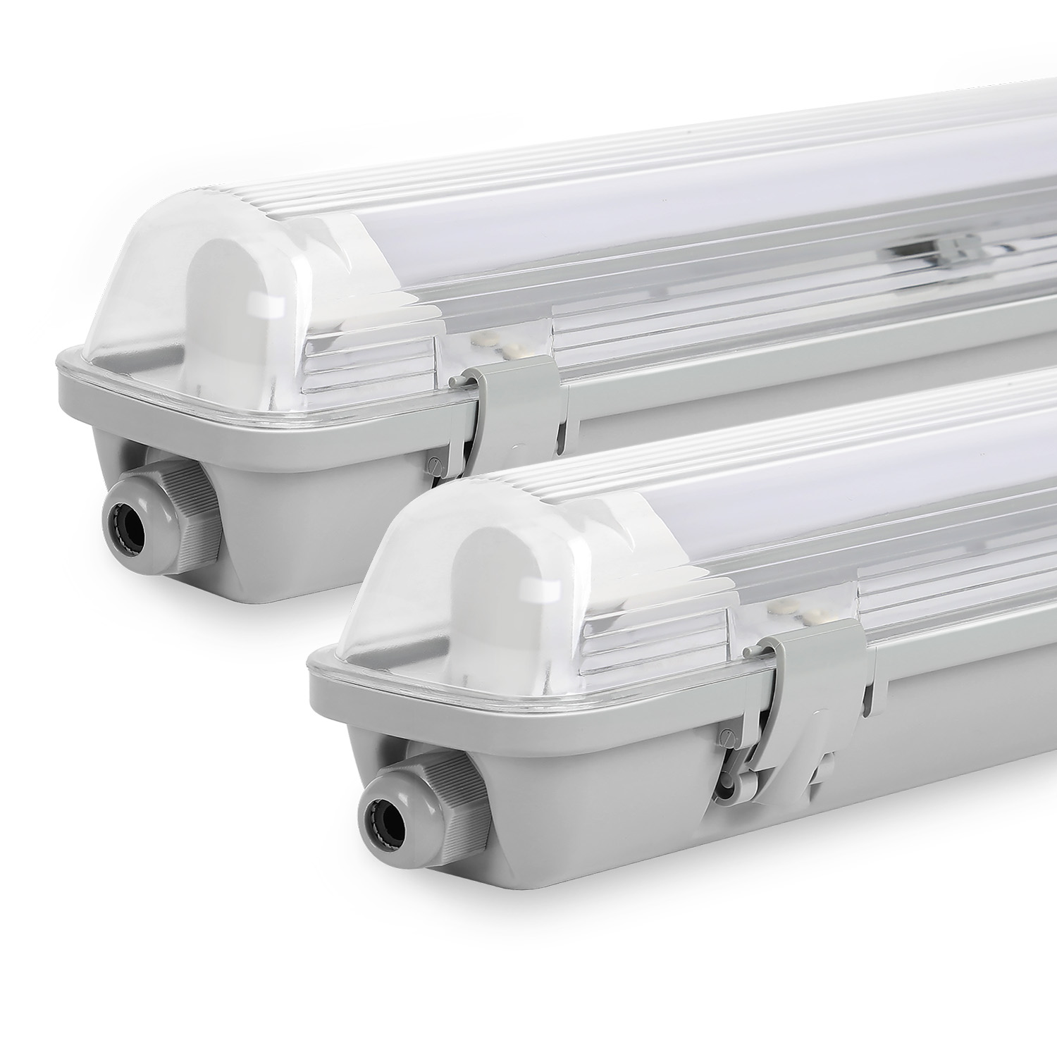 2X Lampe LED pour locaux humides Lampe à vasque 120cm 1 x 18W Tube T8 Blanc neutre 4500K IP65 ...