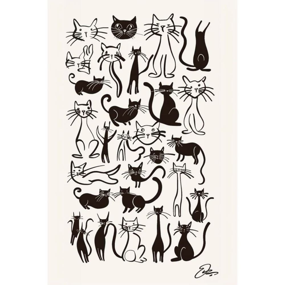 Affiche - Chat minimaliste art Retro - Posters de nos Régions - Format ...