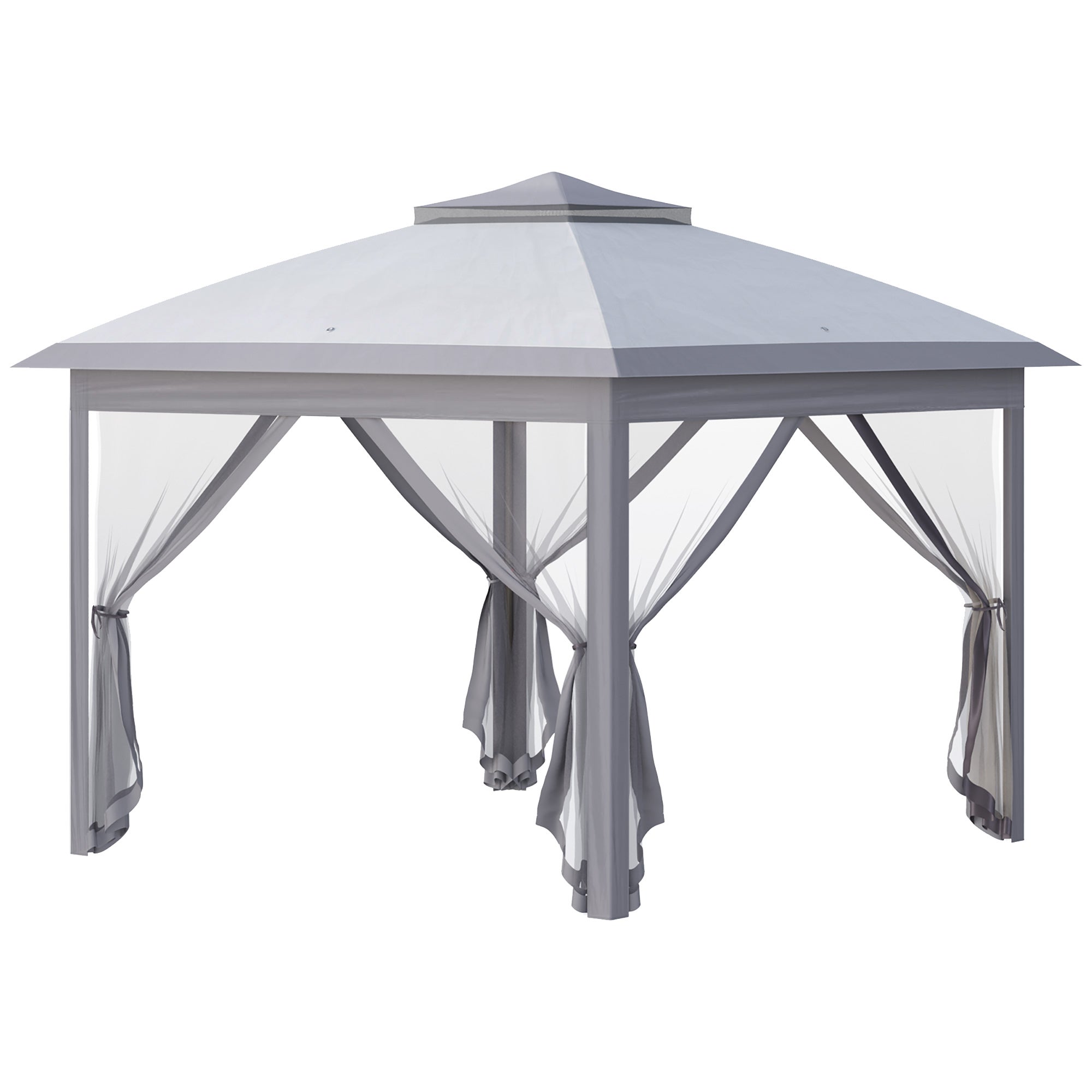 Tonnelle 3 x 3 m Pavillon de jardin pliable et pliable, double toit, 4 ...