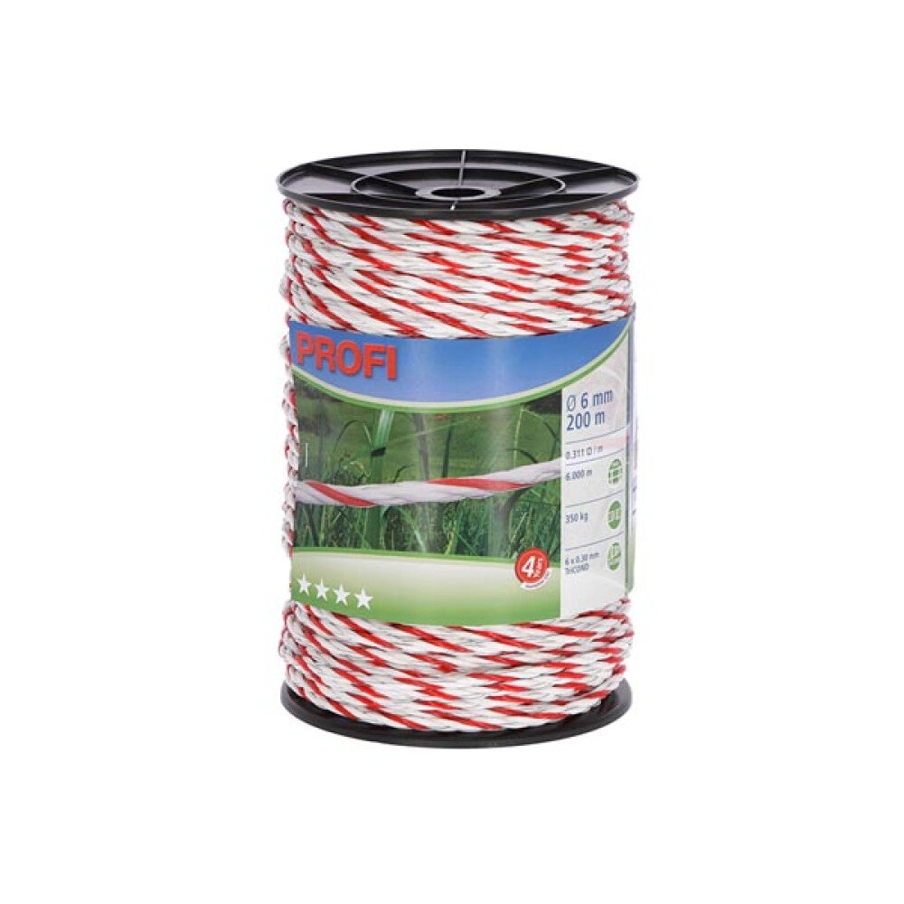 Corral Cordelette Profi 6mm 200m 6x0,30 TriC blanc/rouge | Leroy Merlin