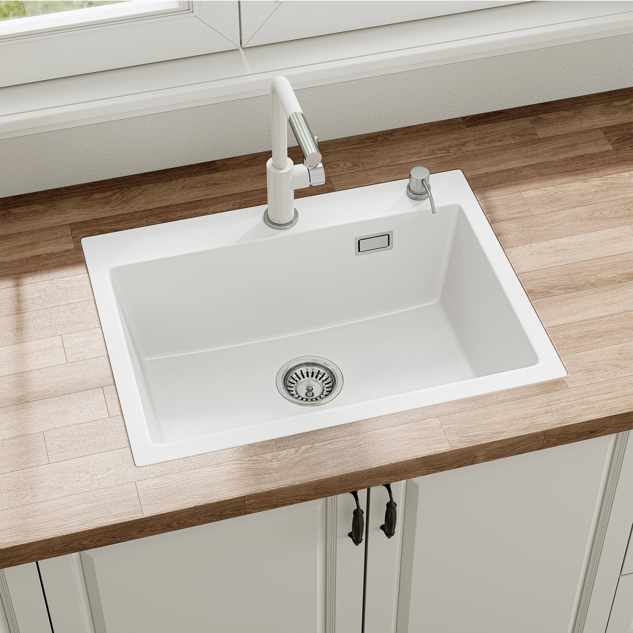 60x45 cm Fregadero de cocina de granito 60 x 45 cm, empotrable grande ...