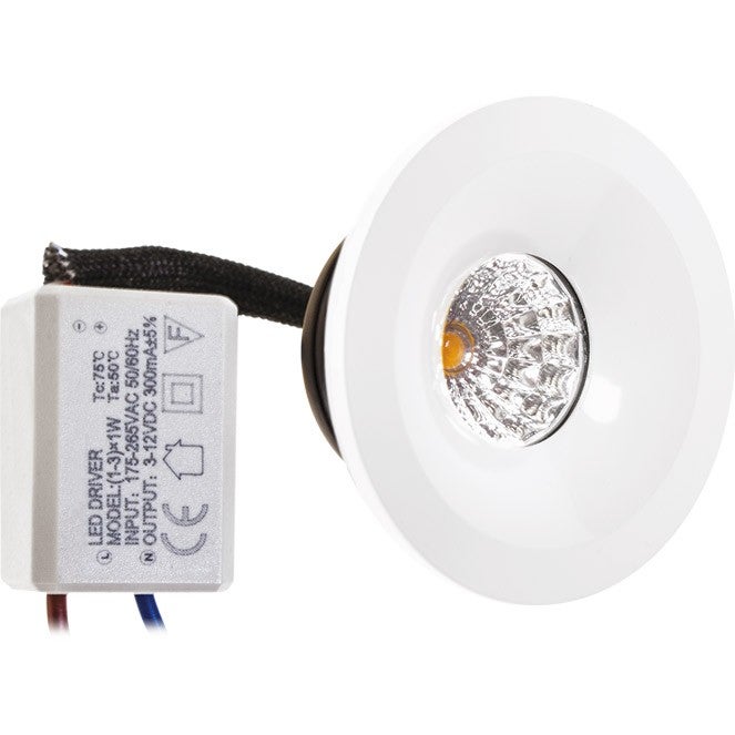 CENTIMO Foco empotrable fijo redondo 1x1W LED 65lm 4000K Al.3xP.5cm ...
