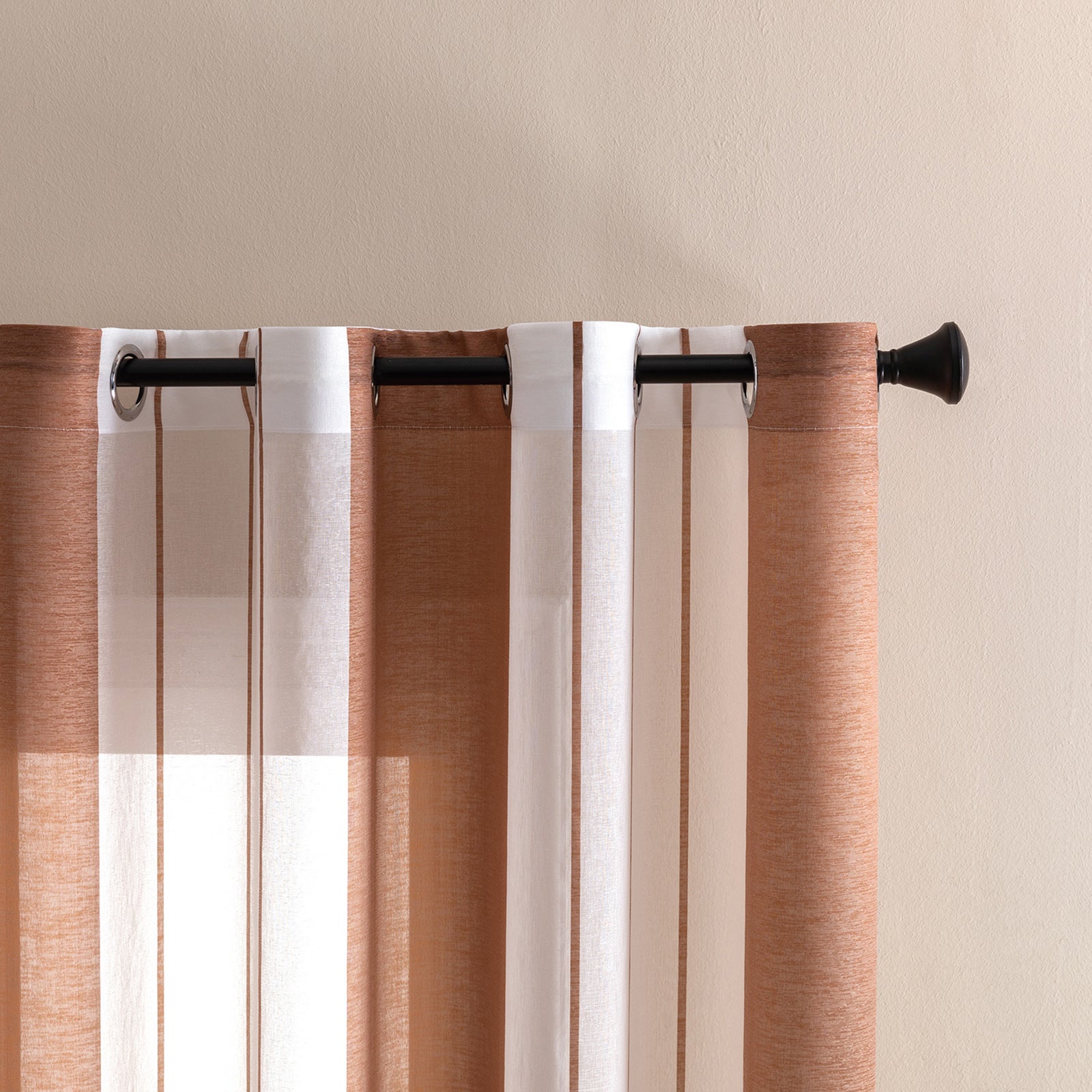 Cortinas de Tul Marrón, 140 x 145 cm (Cortina Perforada + Incluye 2 ...