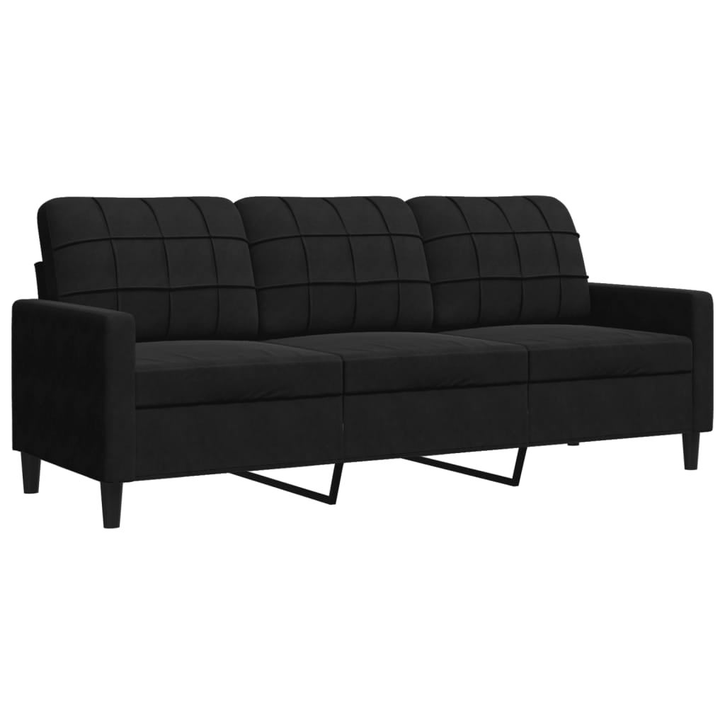 Divano 3 posti velluto nero 180 cm | Leroy Merlin