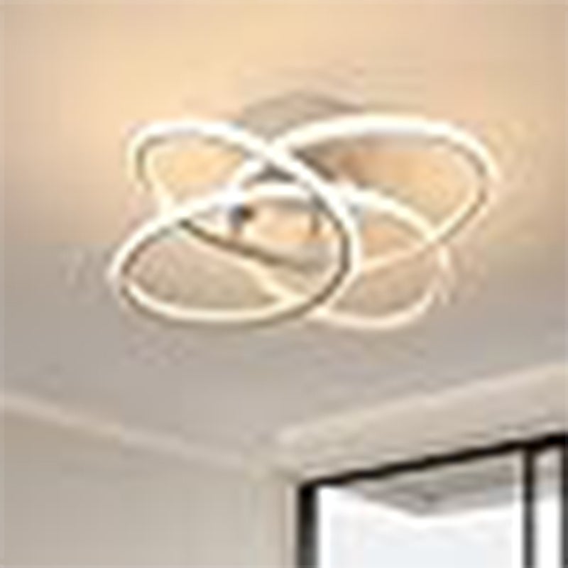 Luz de techo LED de aluminio con estampado floral - Blanco 39,5x30x11CM ...