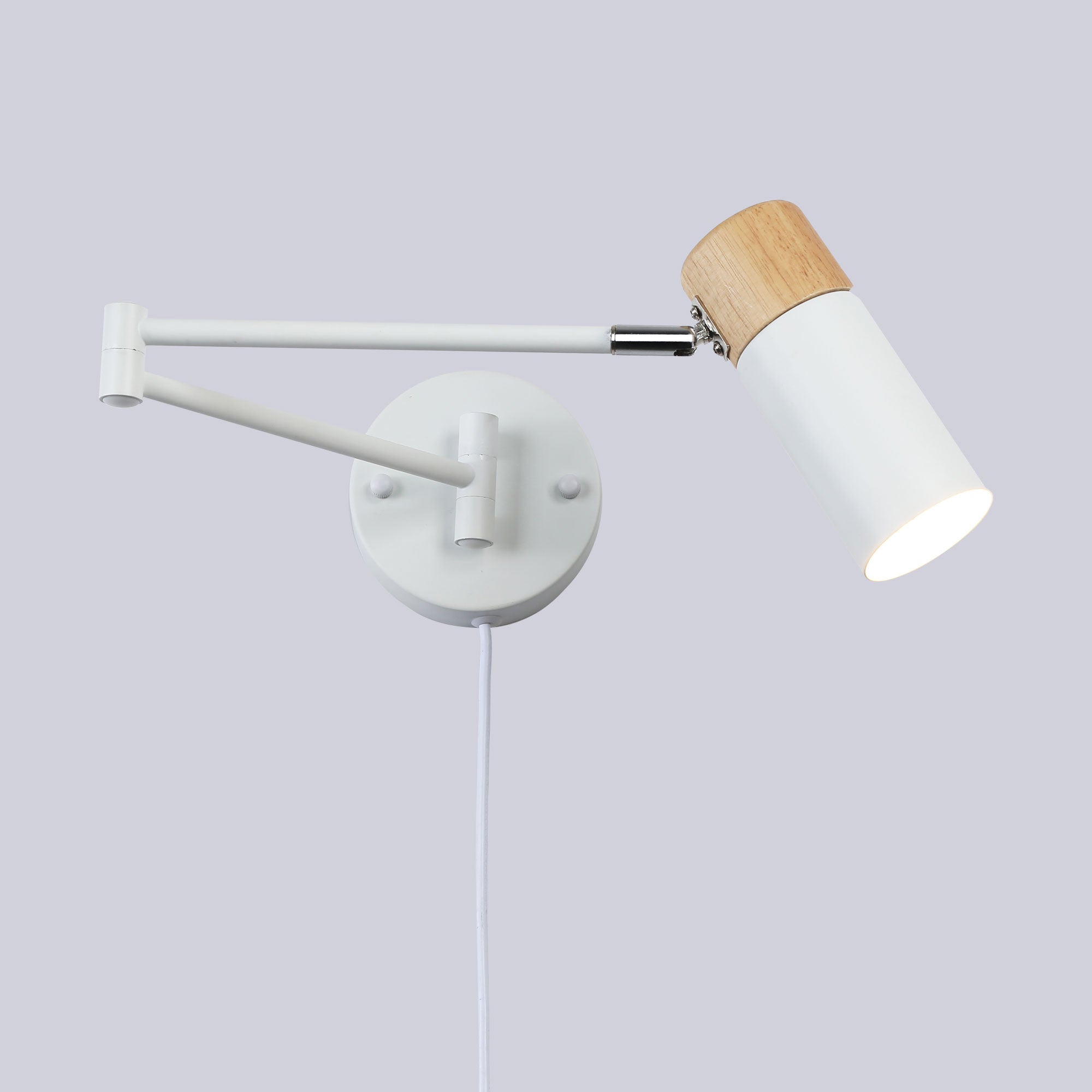 Aplique de pared extensible con cable y enchufe "Logan" - Blanco ...