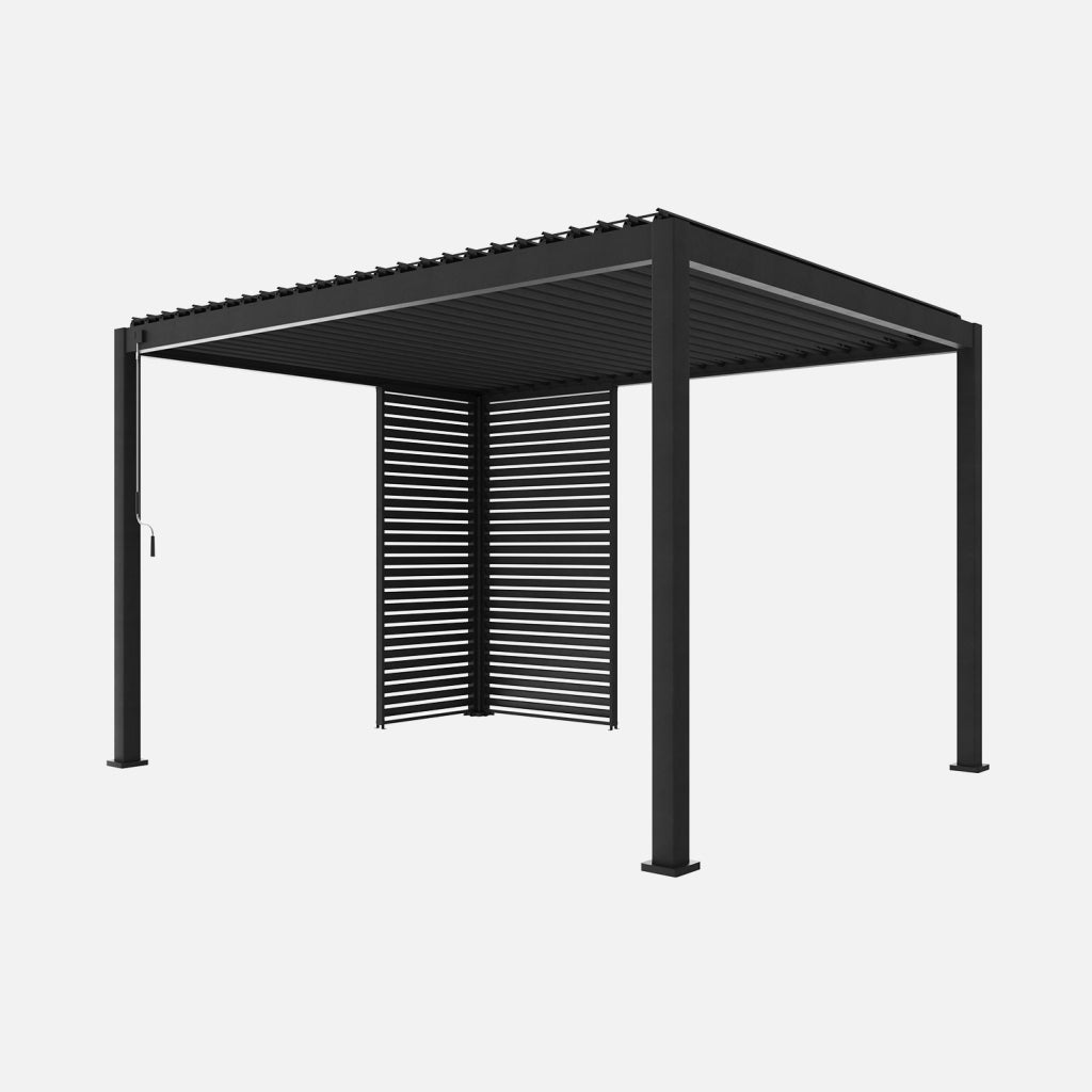Pérgola bioclimática 3x4m de aluminio + 1 persiana de 1m + 1 persiana ...