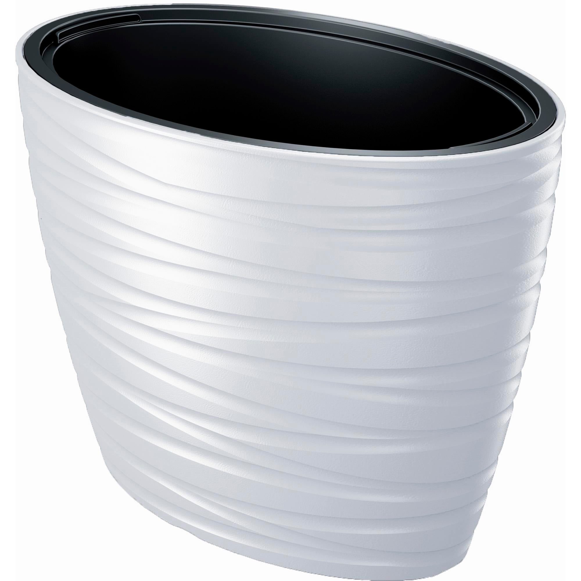 Maze pot ovale avec réservoir 56L plastique blanc Maze 58,5 (L) x 38,5 ...