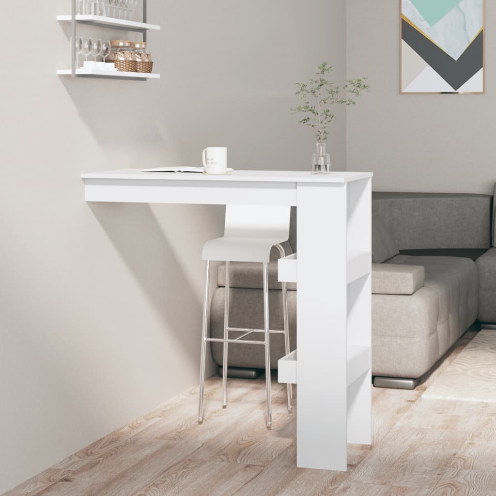 Mesa de bar de pared madera contrachapada blanco 102x45x103,5cm | Leroy ...