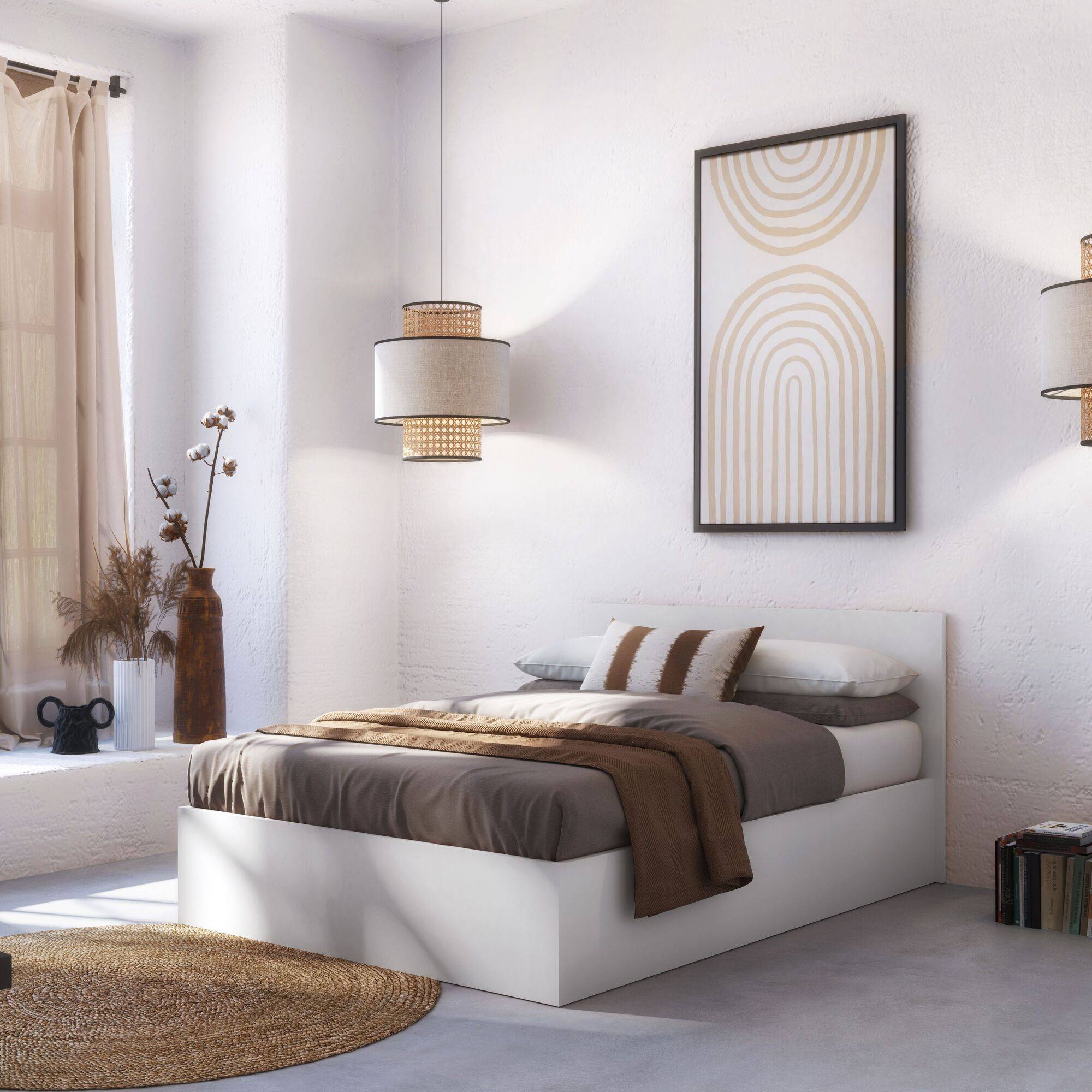 Lit coffre Wilda-140 x 190 cm-Blanc | Leroy Merlin