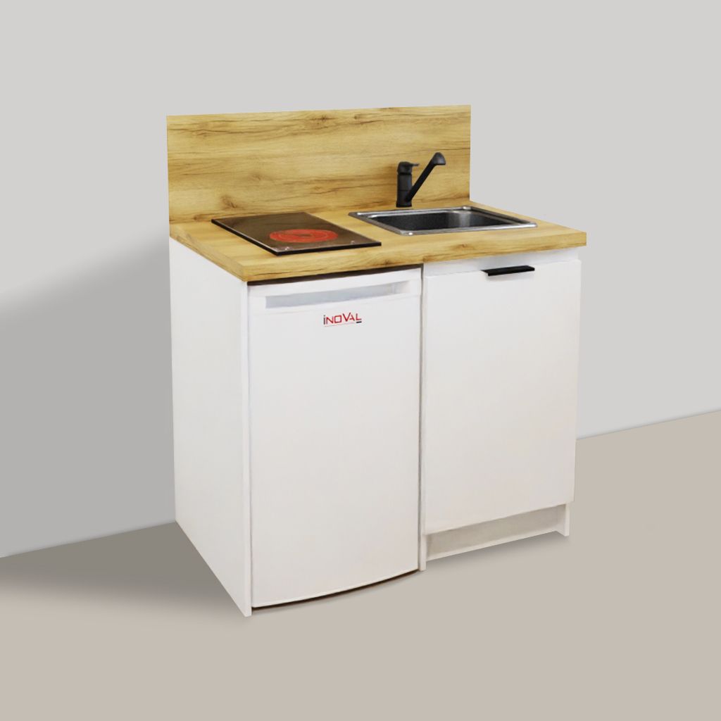 PACK COMPLET KITCHENETTE BLANCHE 100cm + ELECTRO | Leroy Merlin