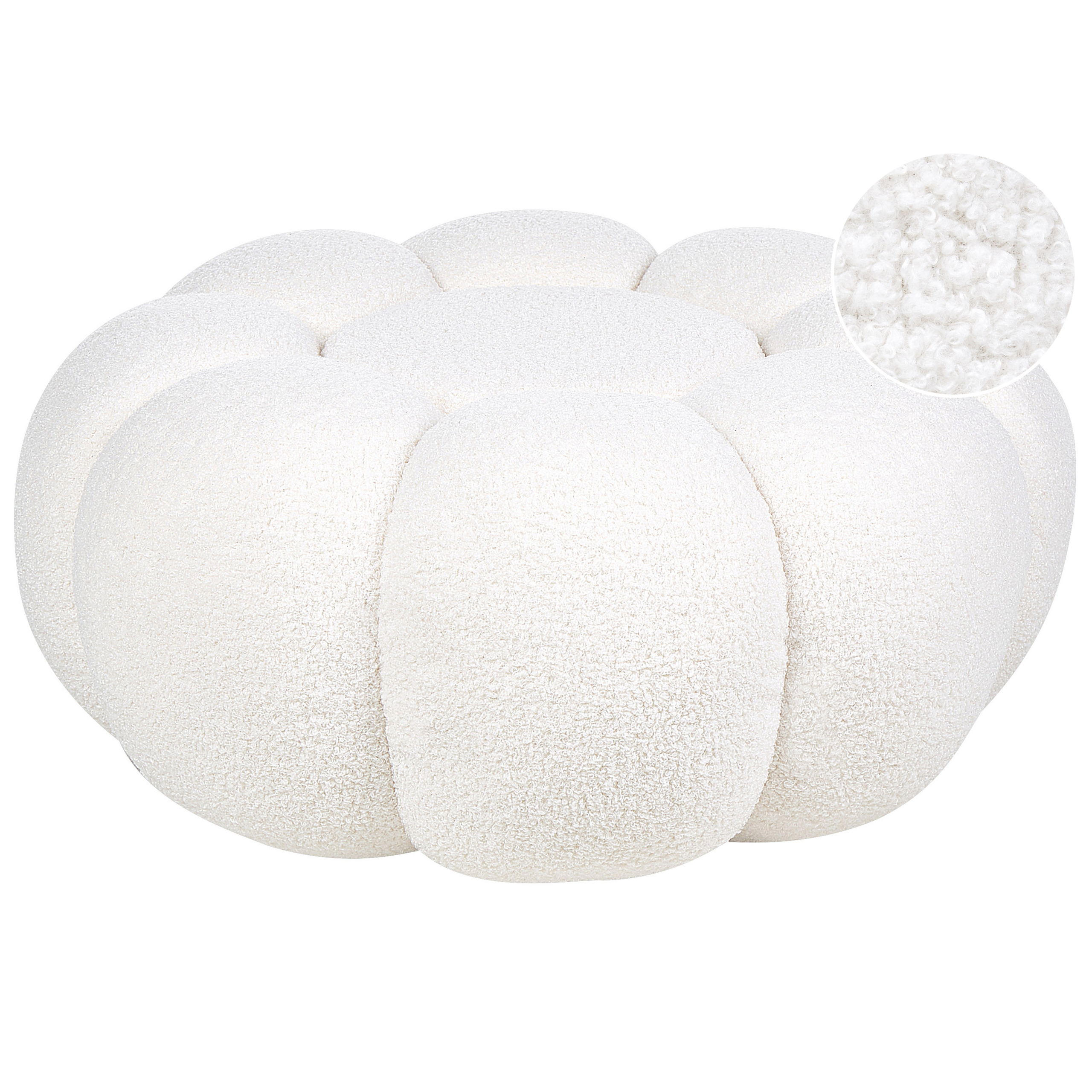 Pouf BEAUFORT Bouclé Blanc cassé | Leroy Merlin