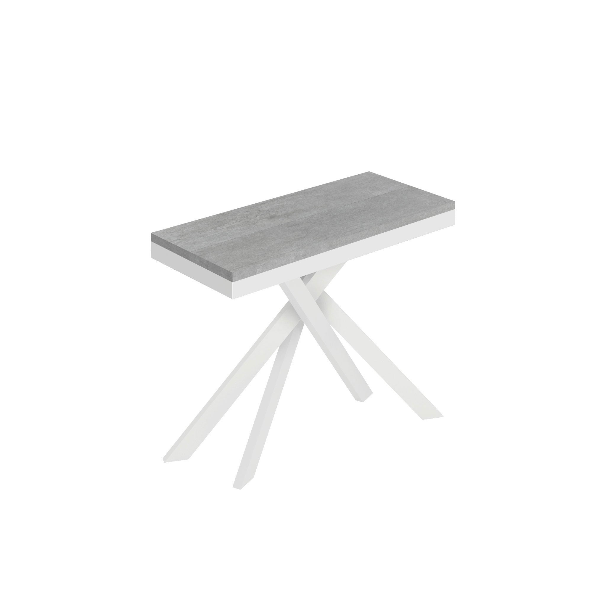 Console extensible 90x40/300 cm Saki Evolution structure blanc béton ...