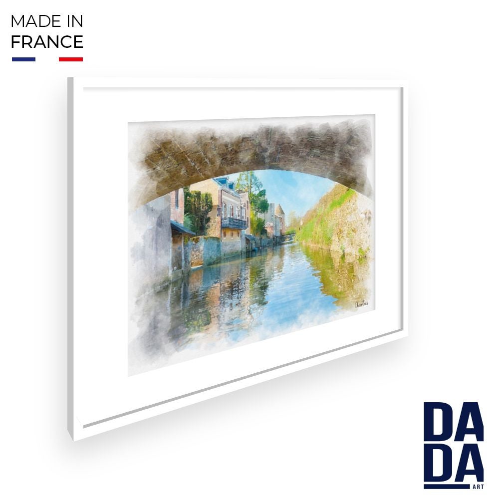 Image encadrée Côte de Chartres / 40x50 cm / Cadre Blanc / Fabriqué en ...