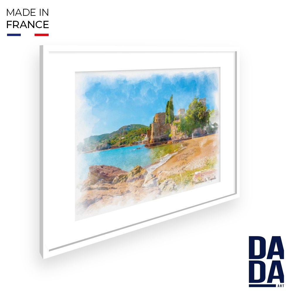 Image encadrée Côte de Mandelieu-la-napoule / 40x50 cm / Cadre Blanc ...