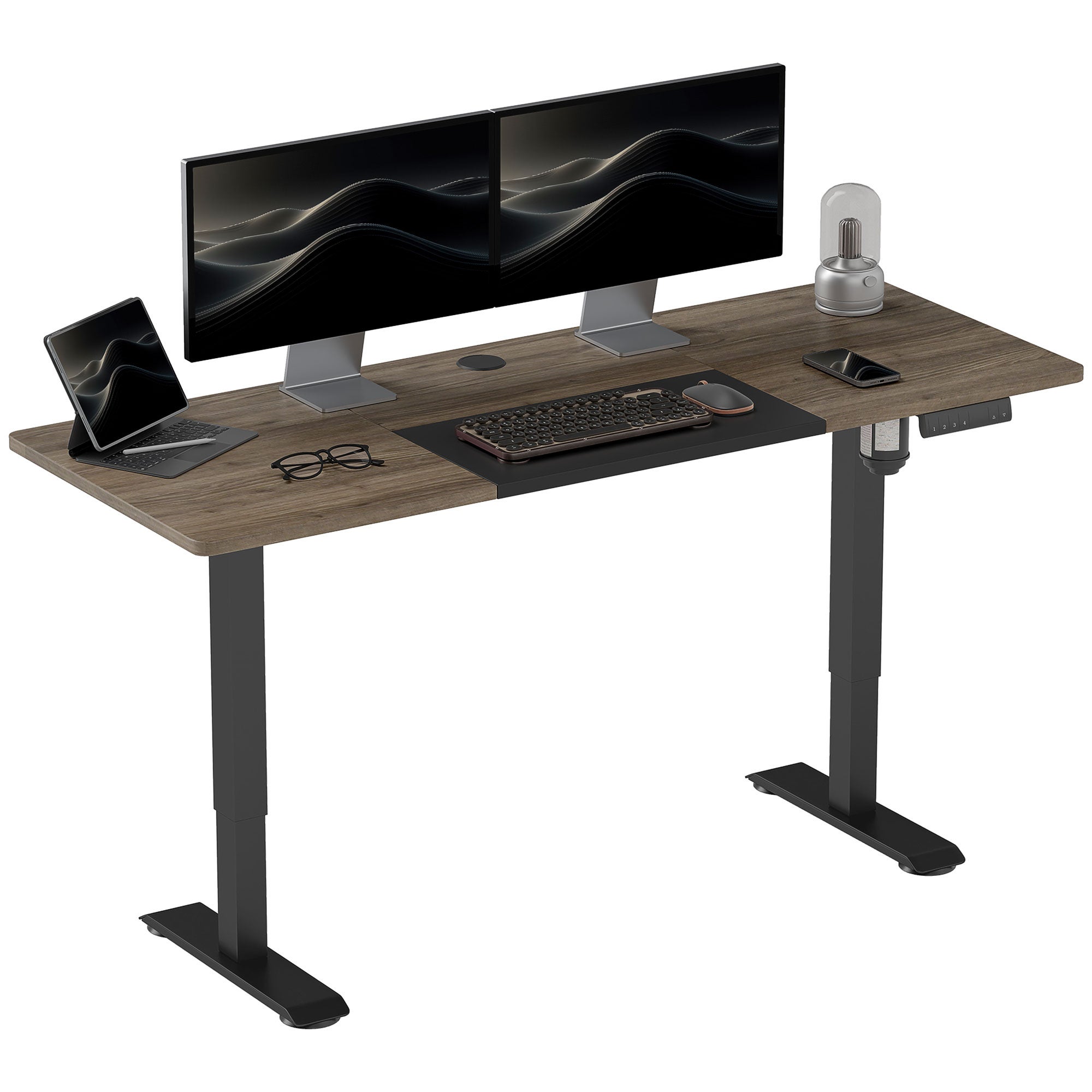 Bureau - Réglable en hauteur électrique - Métal et Bois composite ...