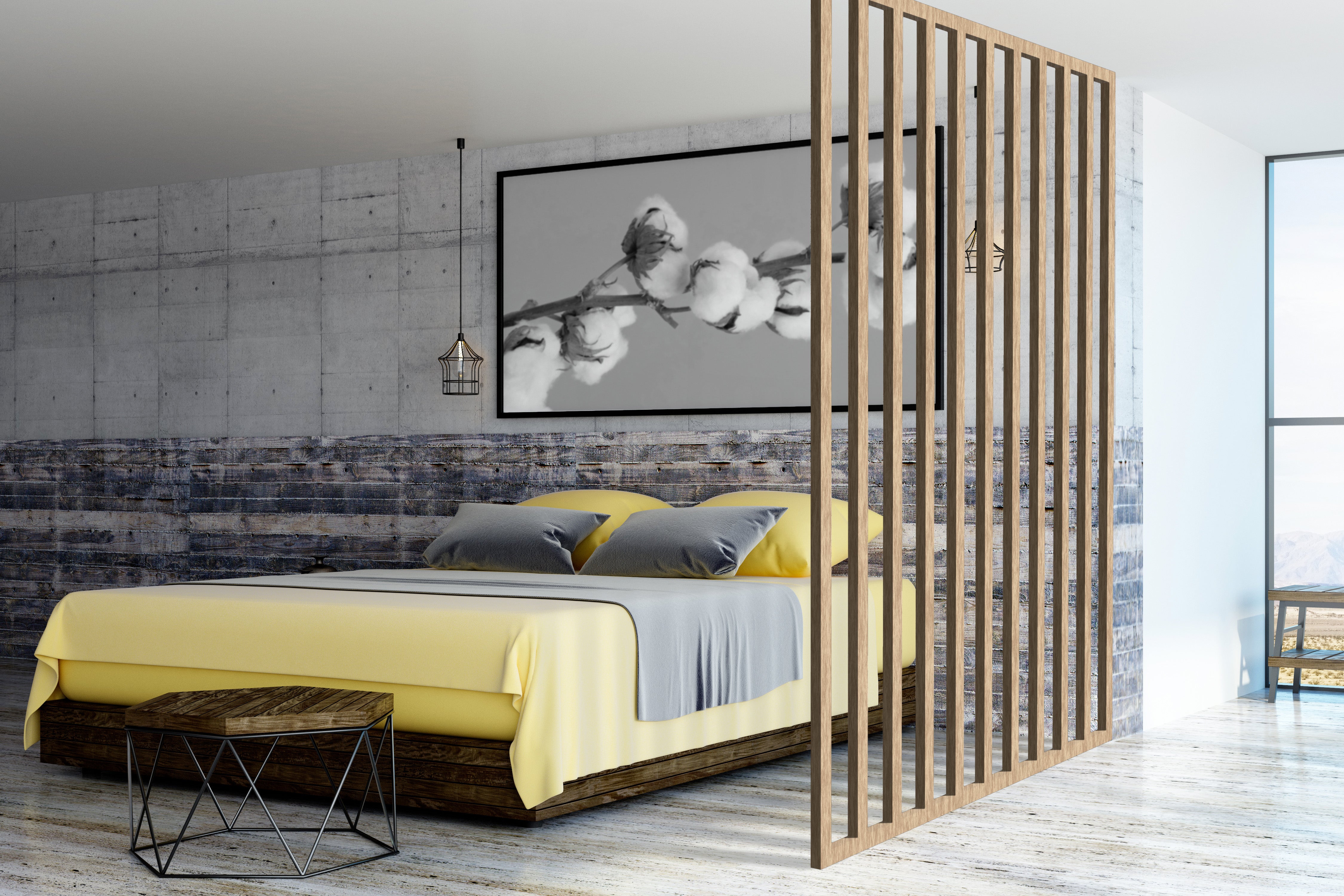 Cloison Claustra Chêne Clair Ajouré 13 Lames - H 260 x L 140 x P 7 cm ...