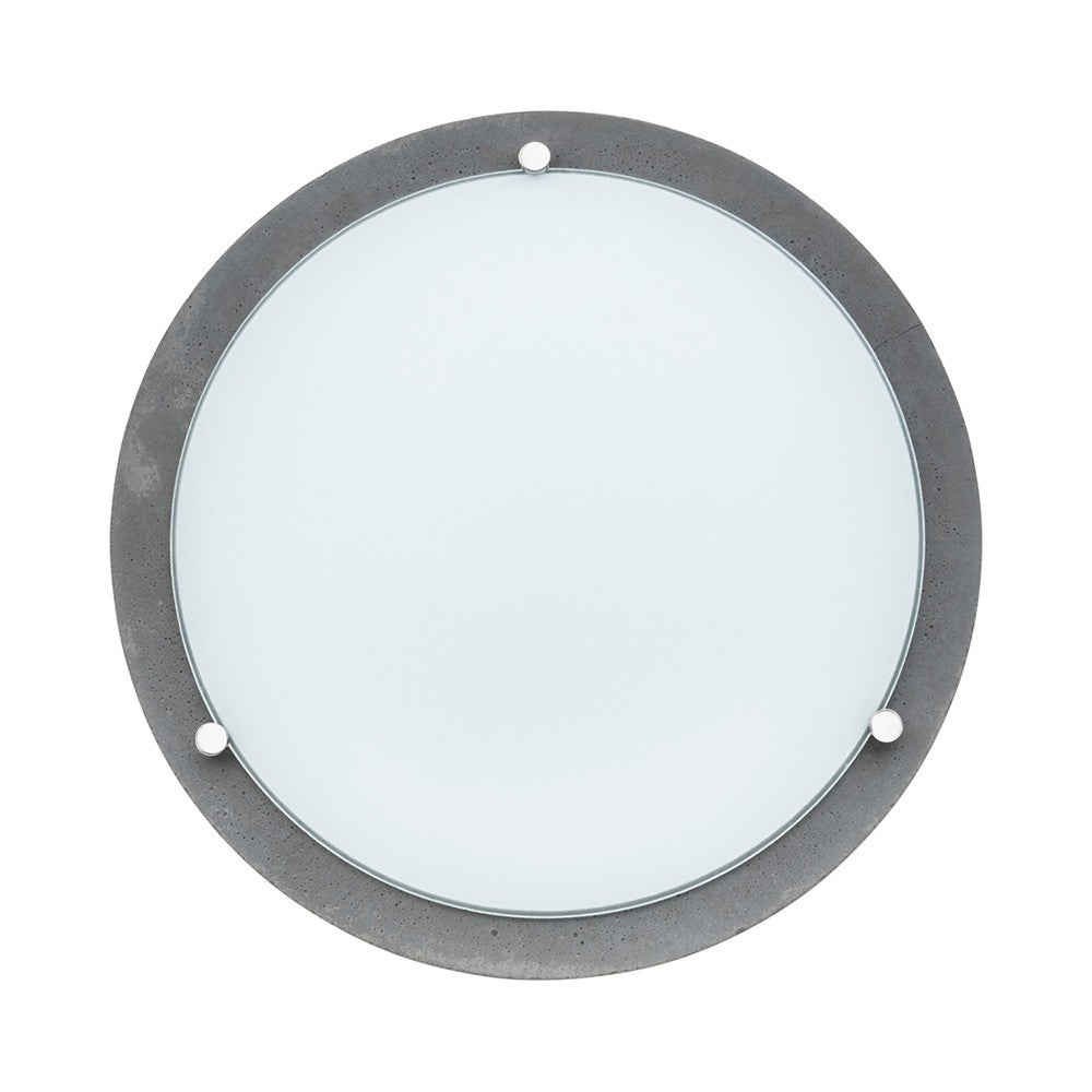 Rocky Plafonnier 3xE27 Max.40W Béton Gris/Verre Blanc | Leroy Merlin