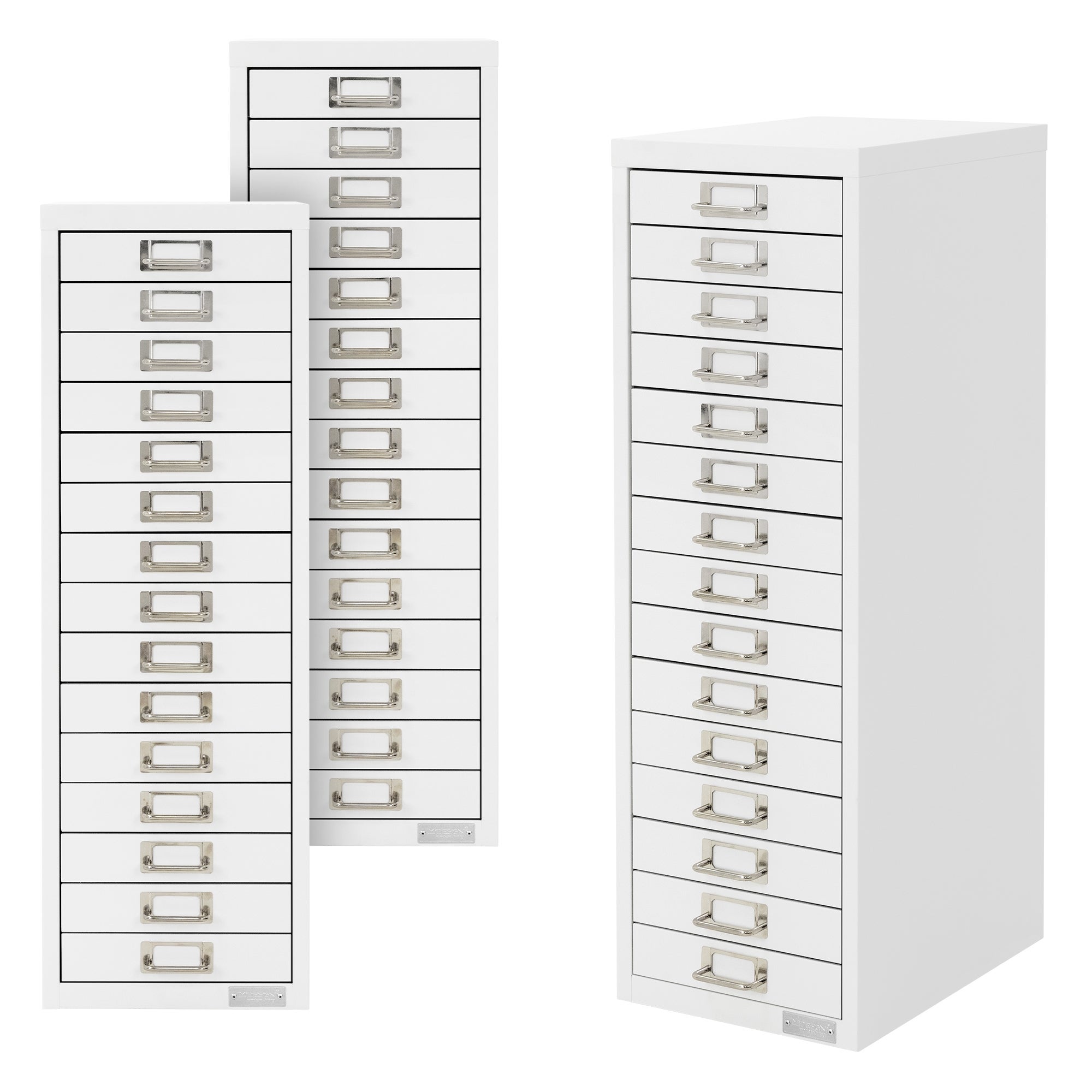 Set de 3 armoire à dossiers avec 15 tiroirs en métal blanc classeur ...