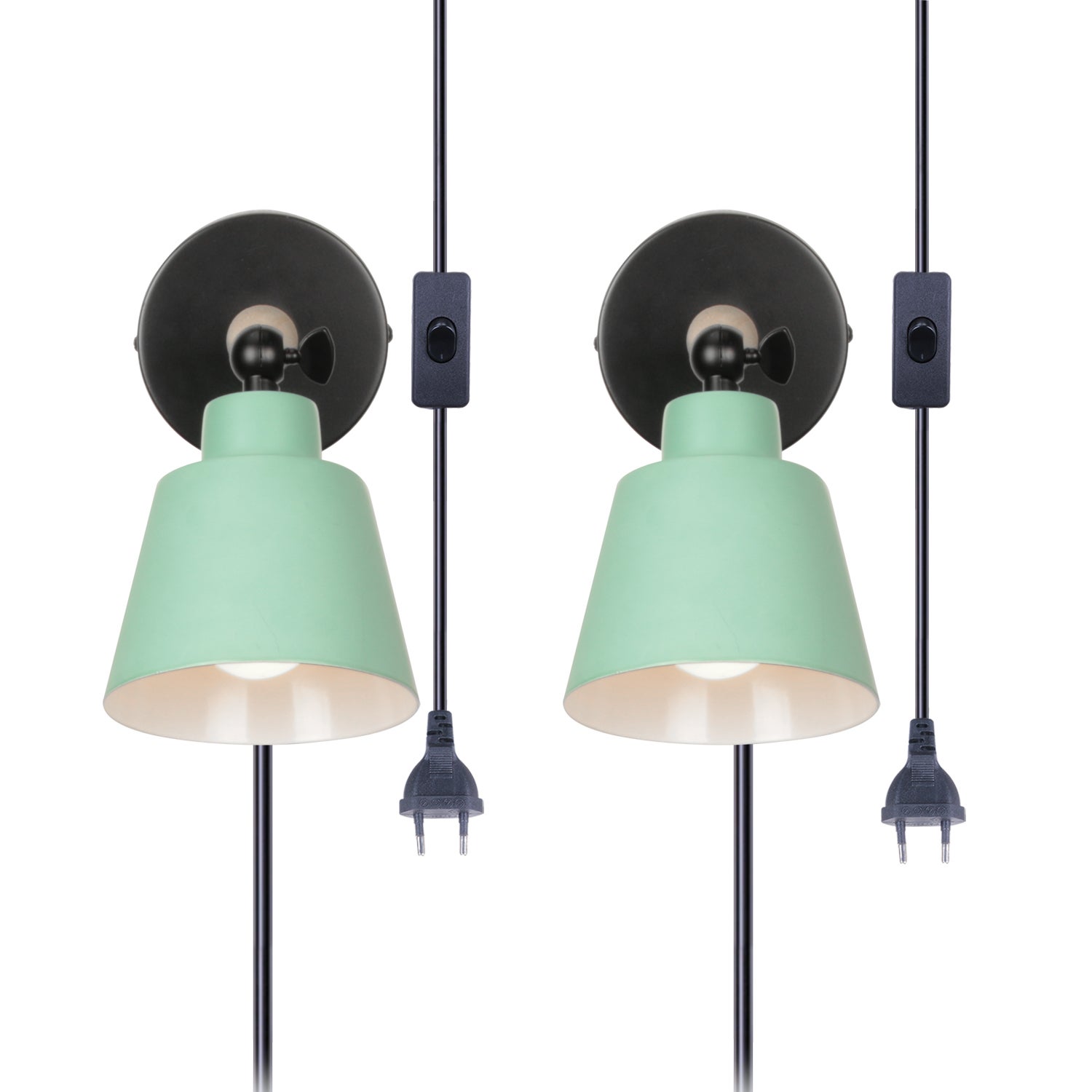 Lot de 2 Appliques Murales Industrielles Réglable Interrupteur 1.8M ...