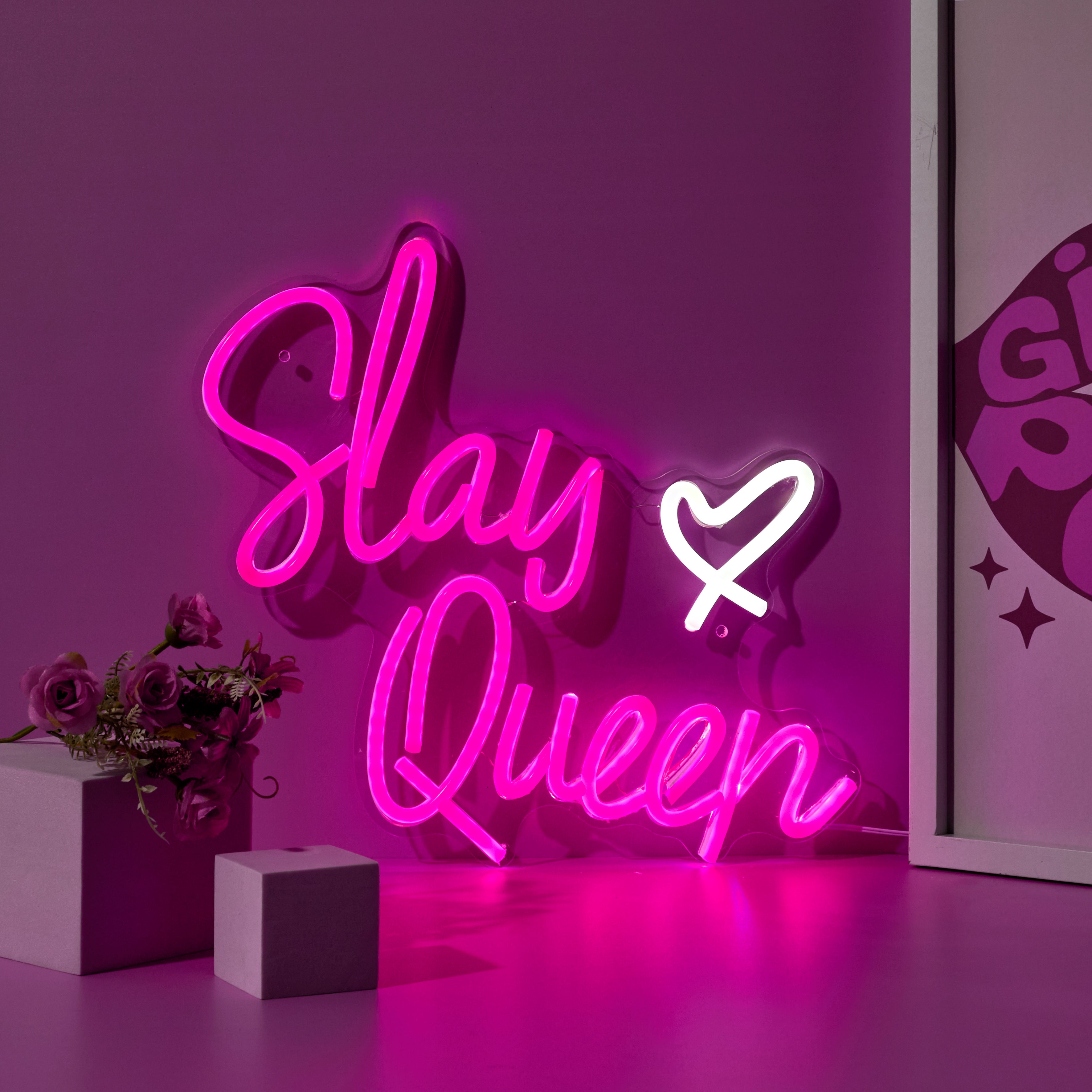 Lampe - The Concept Factory - Slay Queen - Led - Effet Néon - Rose ...
